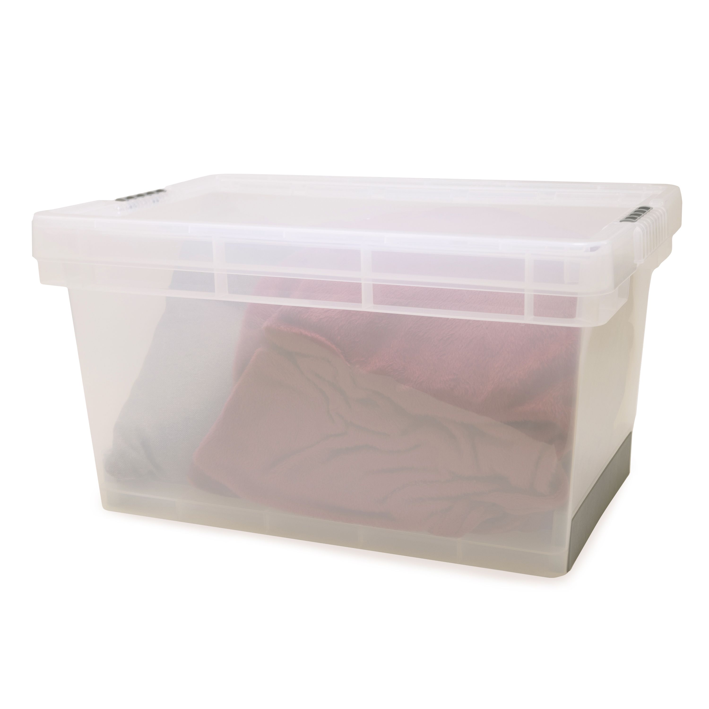 Tontarelli Rhino Heavy duty Clear 45L Large Stackable Storage box with Lid