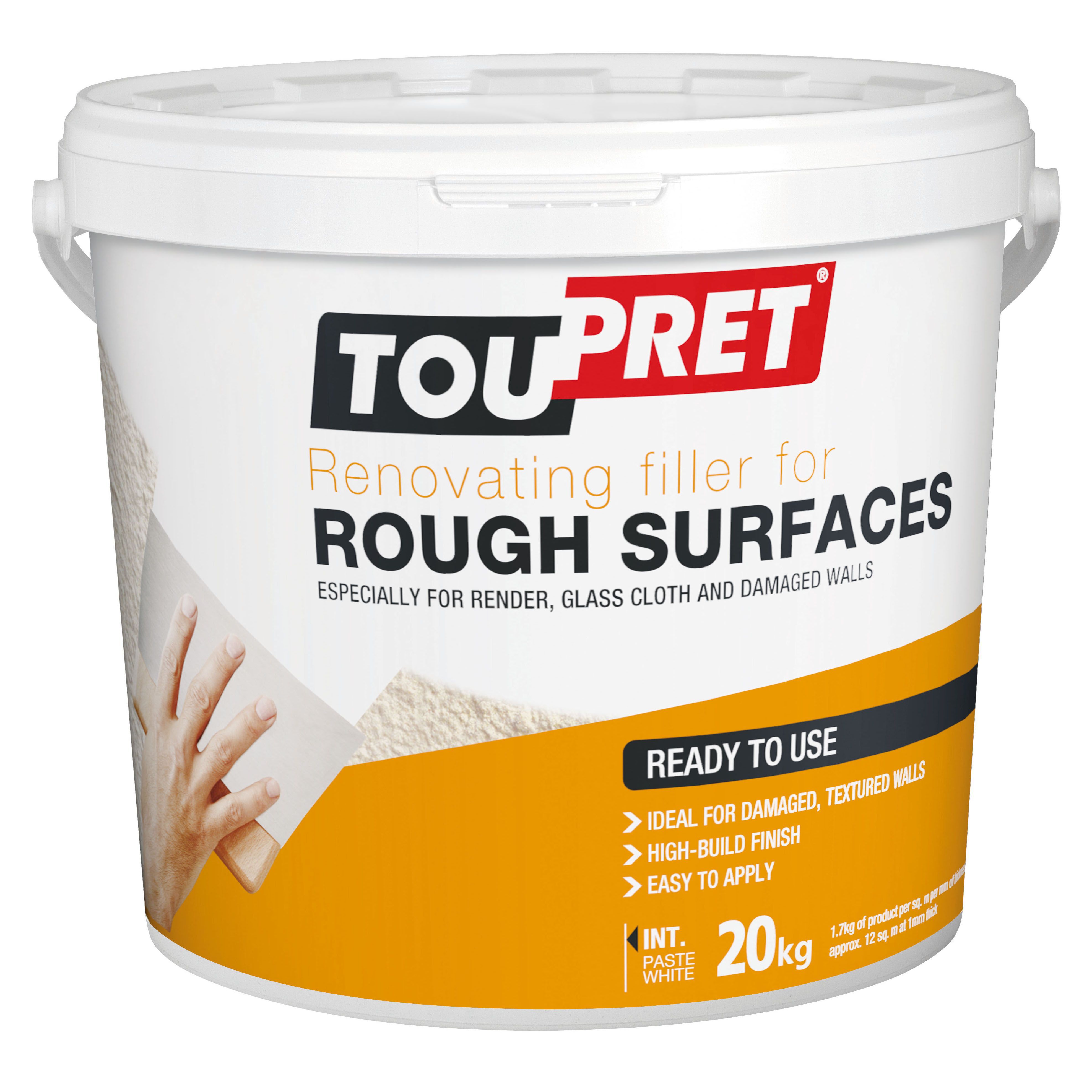 Toupret Rough surface Ready mixed Finishing plaster, 20kg Tub | DIY at B&Q