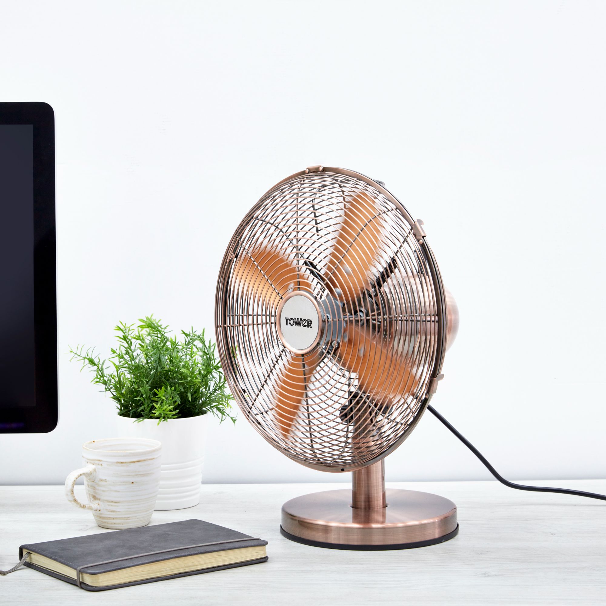 Tower Antique copper 12" 35W Table fan
