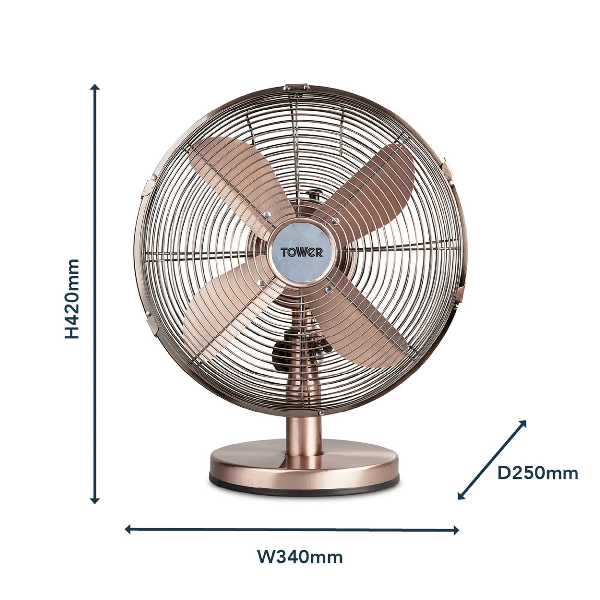 Tower Antique copper 12" 35W Table fan