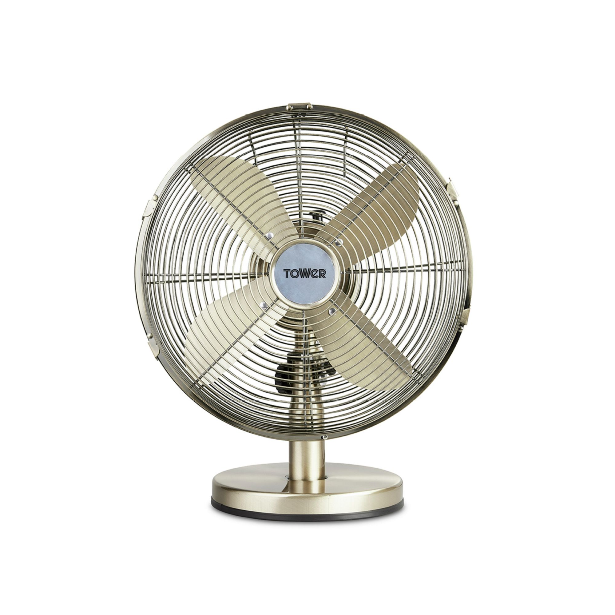 Tower Champagne gold 12" 35W Table fan at B&Q
