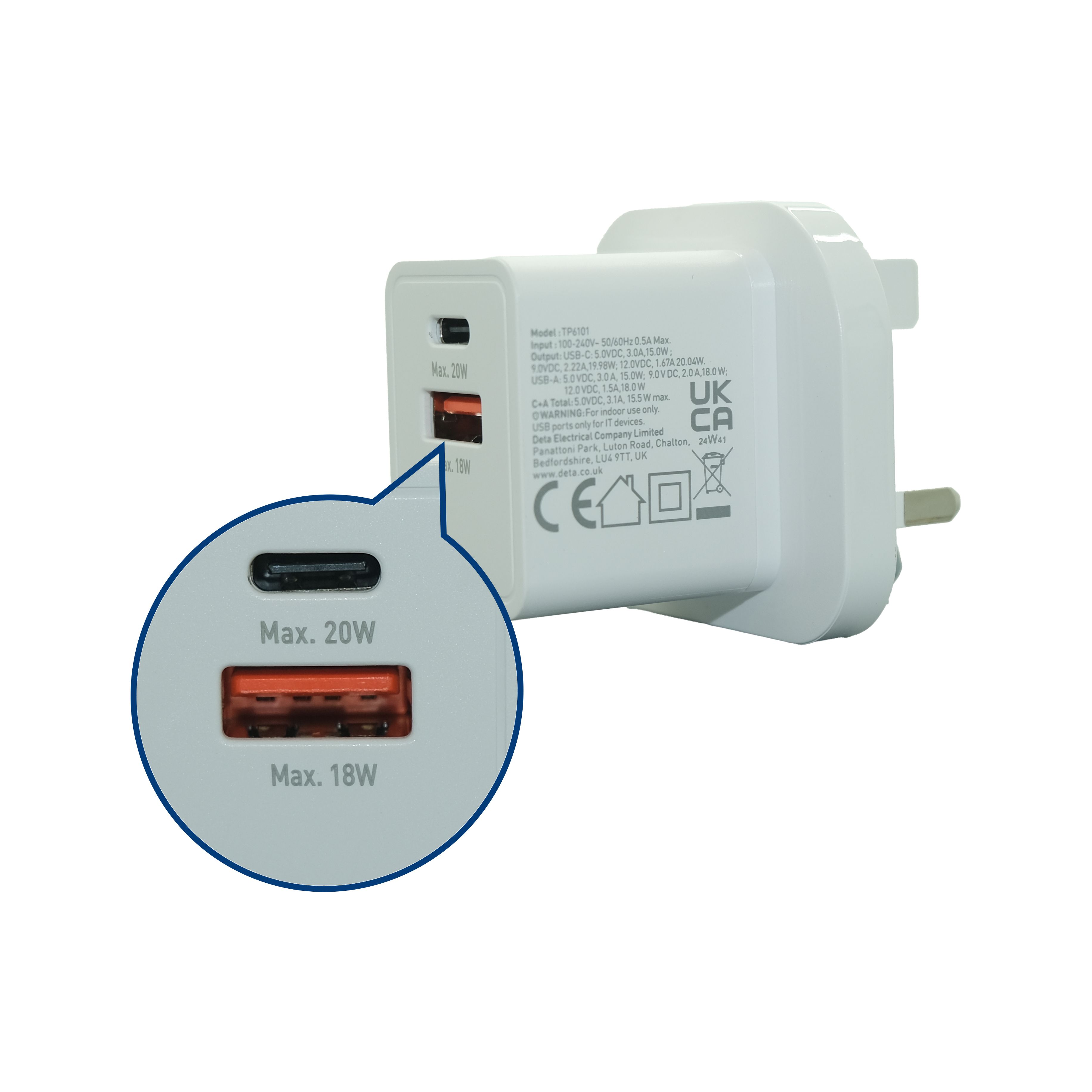 Tower Power Delivery Charger 3A USB adaptor plug