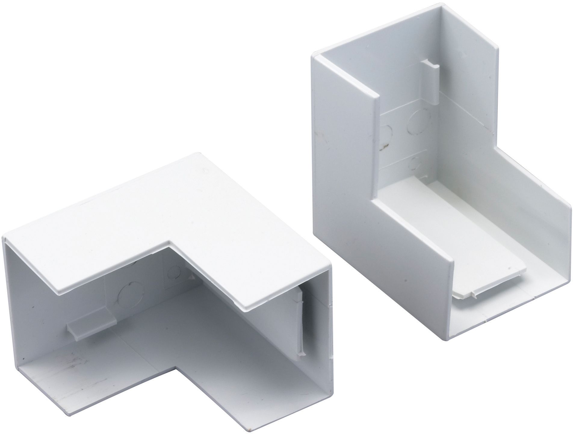 Tower White Plastic Trunking angle, Pack of 2