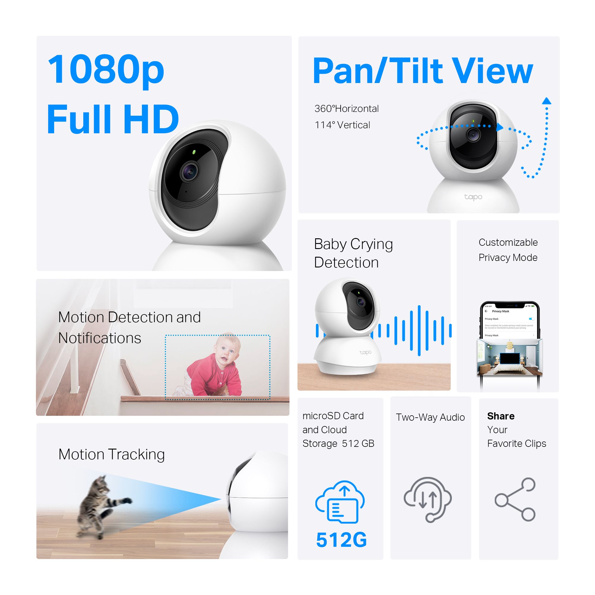 TP-Link Security Camera Tapo C200 Mains-powered All-in-one security ...