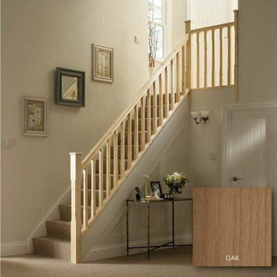 Traditional Oak Chamfer 41mm Banister project kit, (L)3.6m | DIY at B&Q