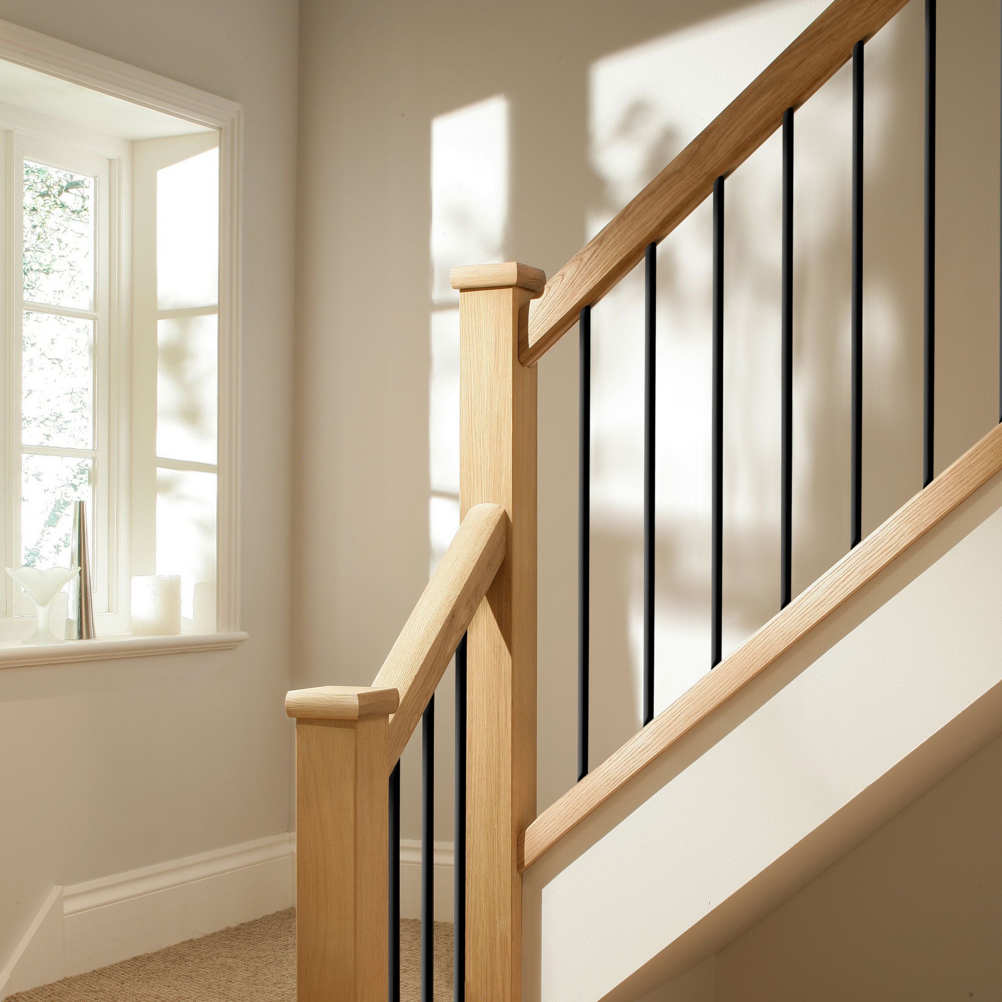 Traditional Oak Square Handrail, (L)2.4m (W)60mm | DIY at B&Q