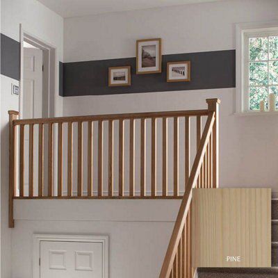 Traditional Pine Square 41mm Landing project kit, (L)2.4m | DIY at B&Q