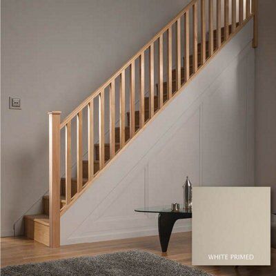 Traditional White Pine Square 32mm Banister project kit, (L)3.6m | DIY ...