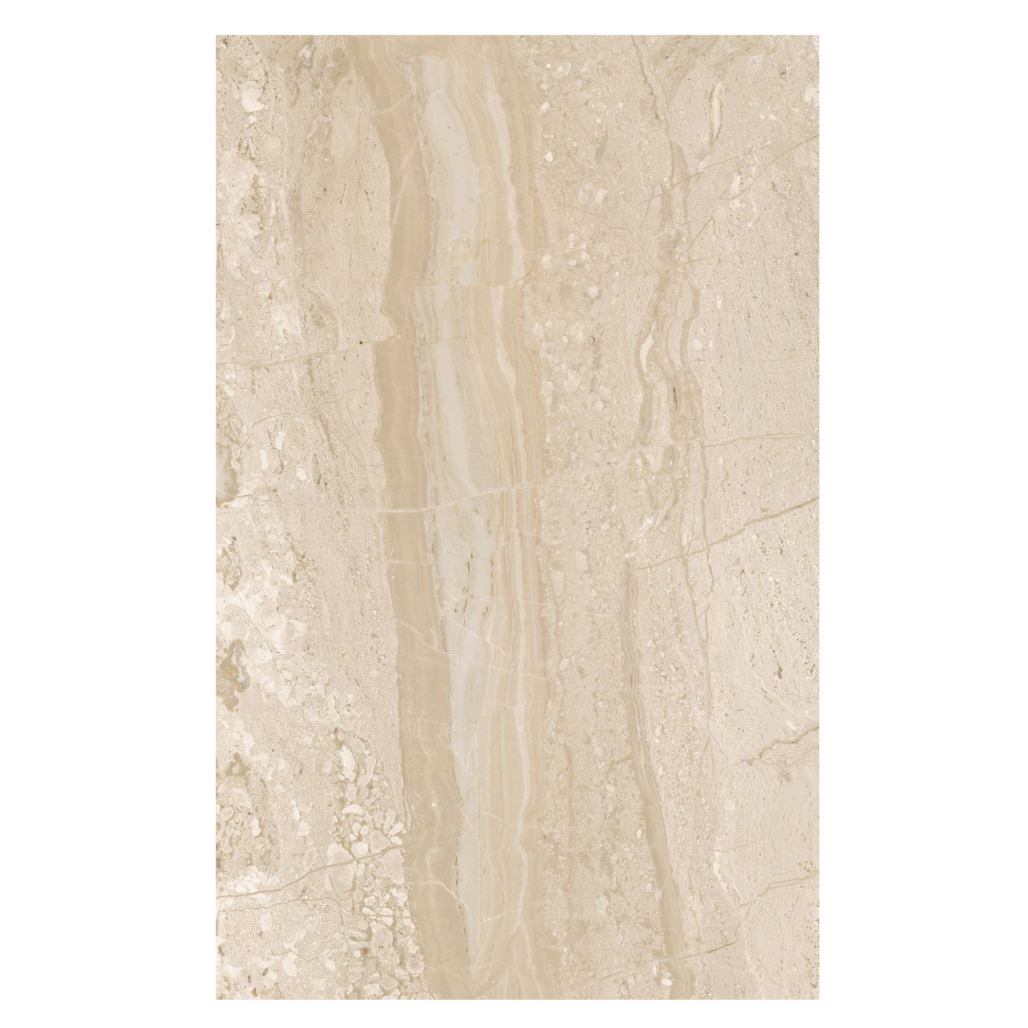 Travertina Light Beige Gloss Marble Effect Ceramic Wall Tile Sample At Bandq