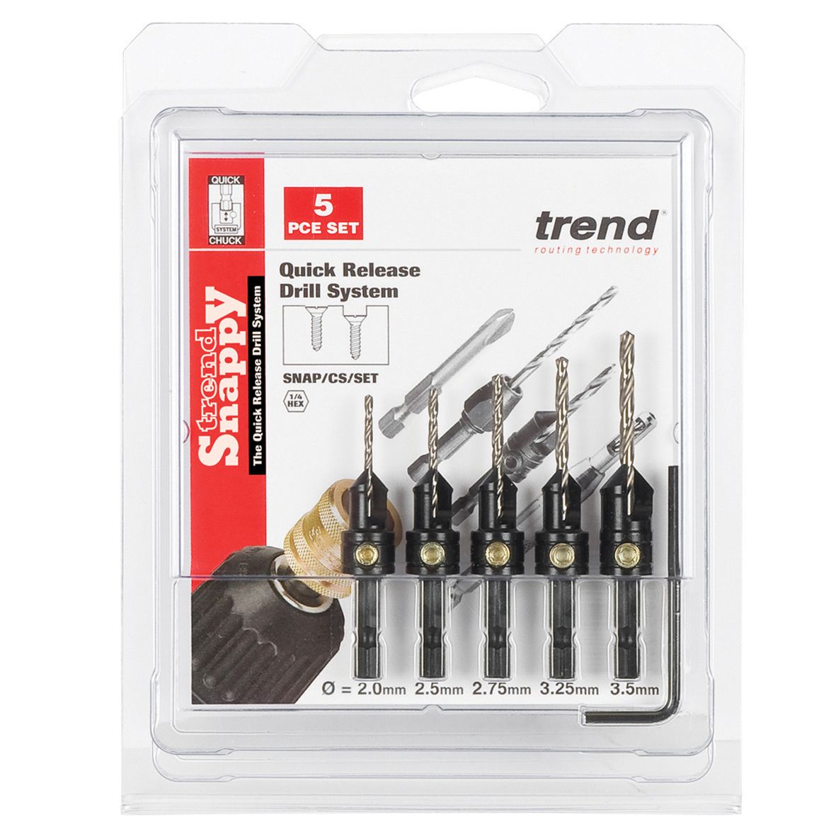 Trend Countersink set, 5 Pieces