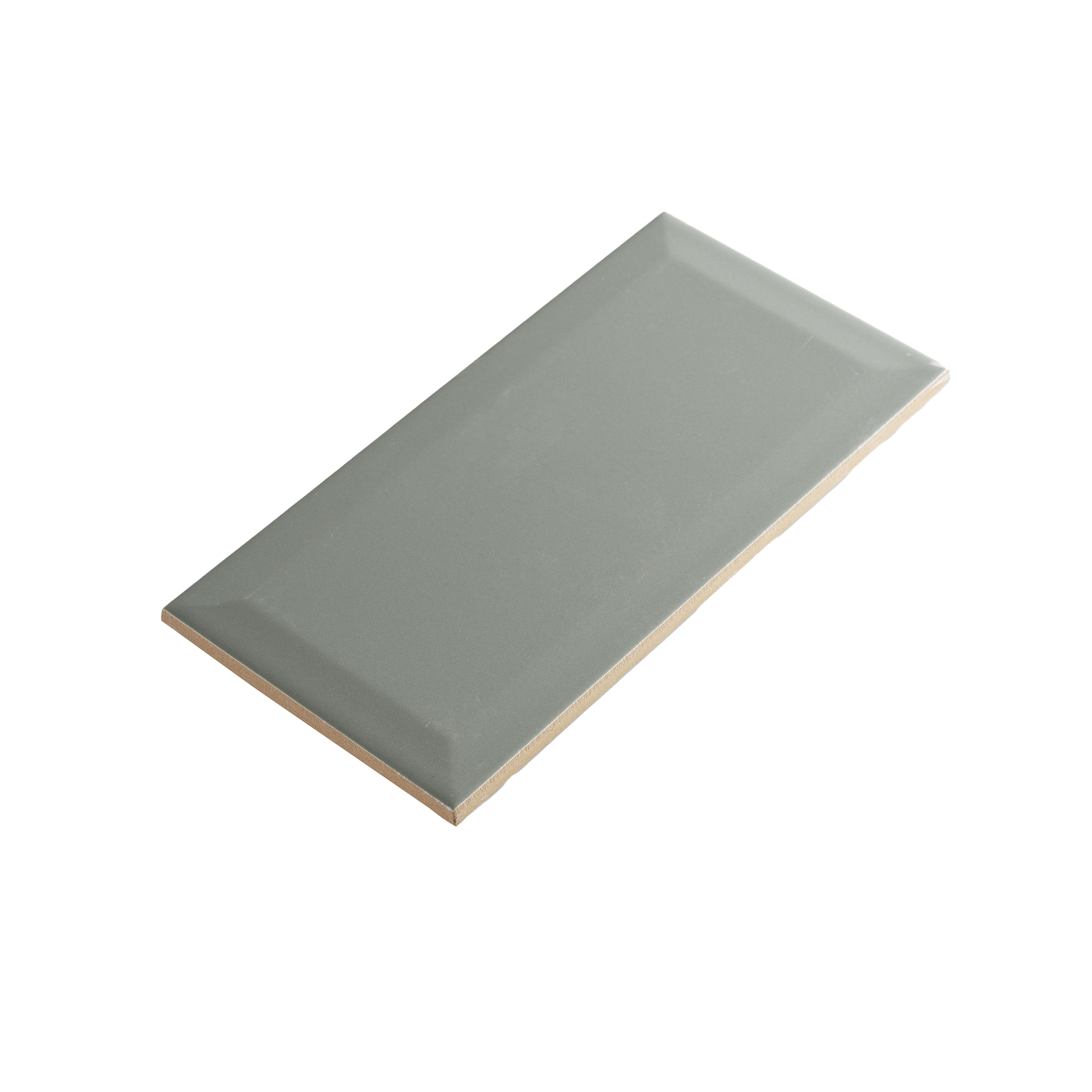Trentie Sage Green Gloss Textured Ceramic Indoor Wall Tile Sample