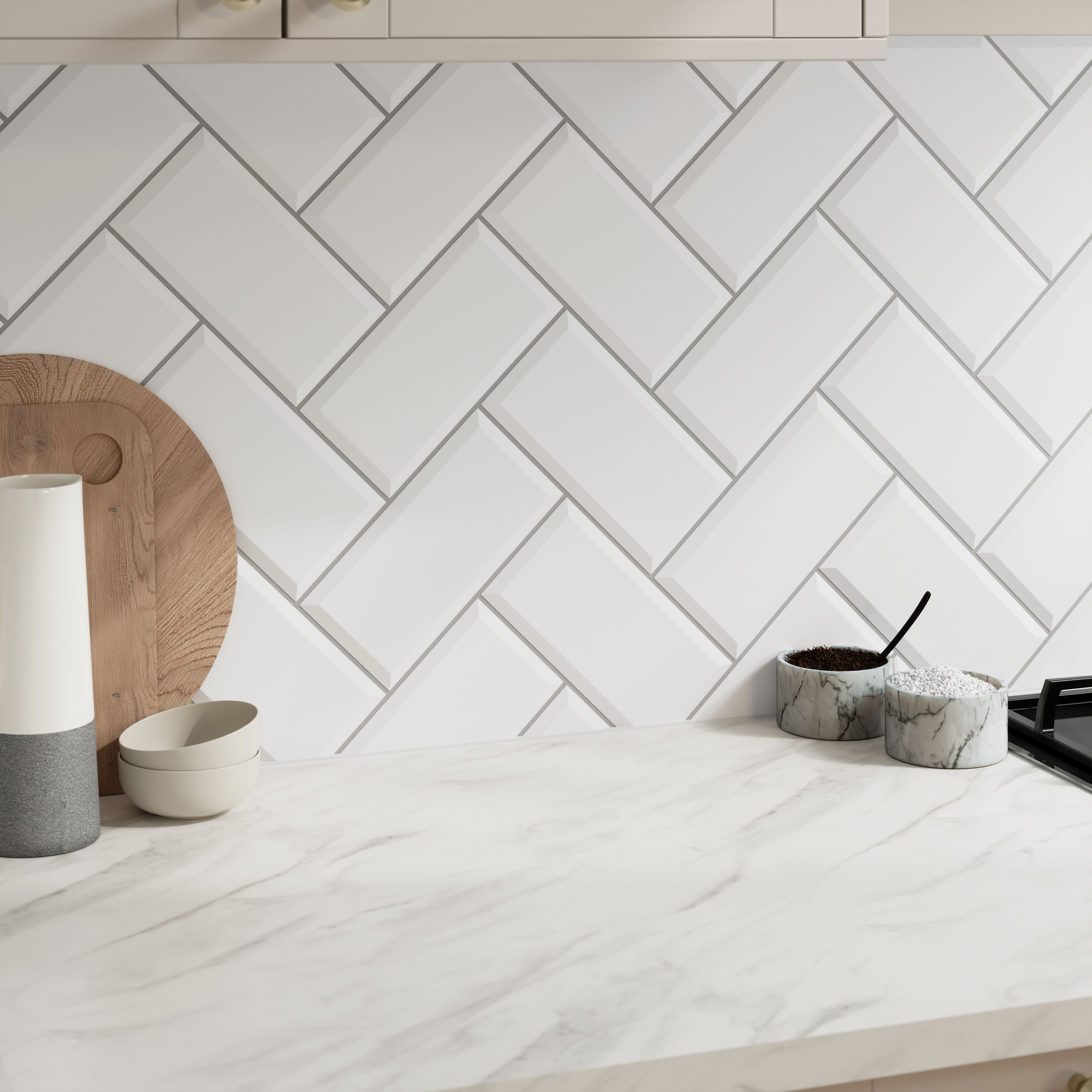Trentie White Matt Textured Ceramic Indoor Wall Tile, Pack of 50, (L ...