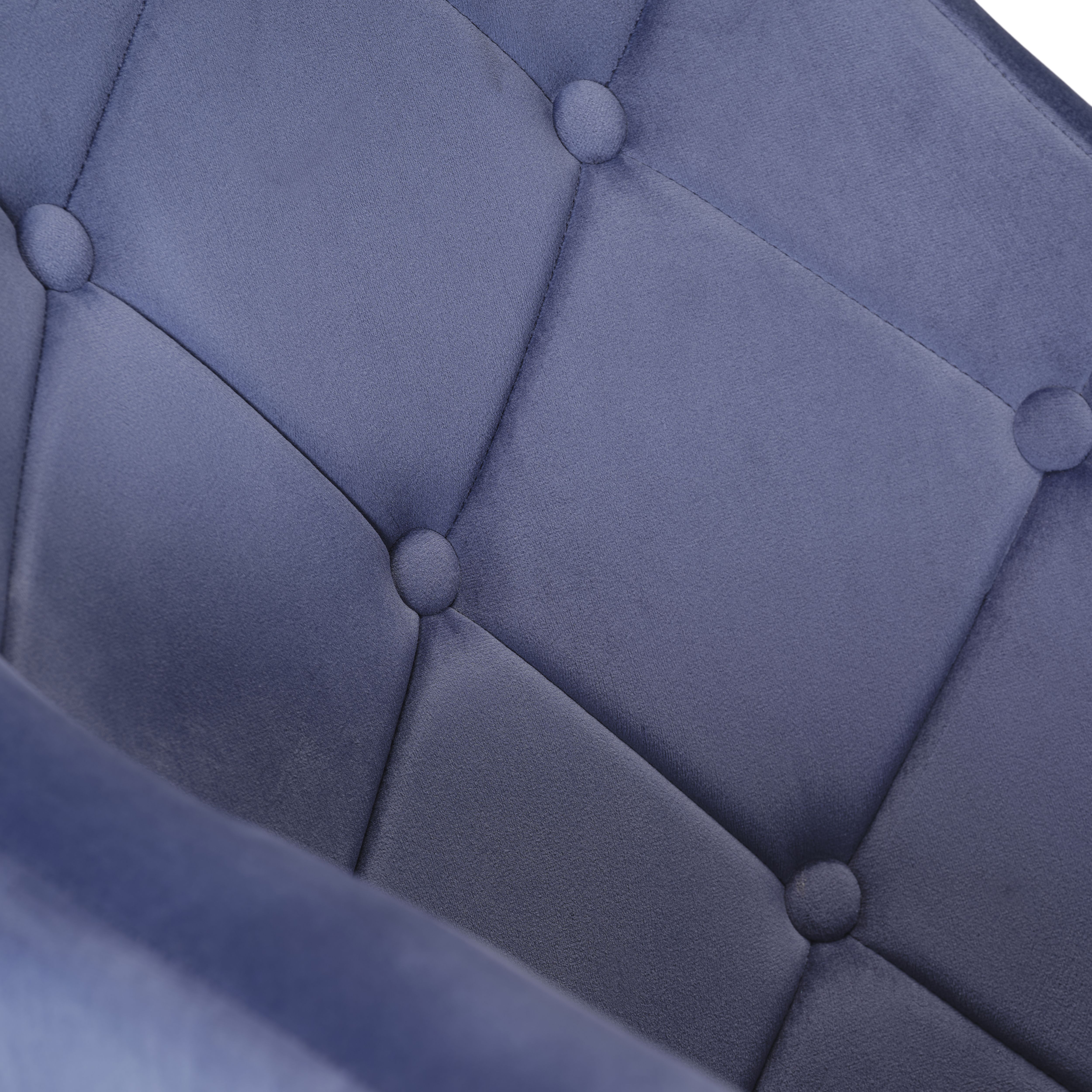 Trevillet Dark blue Velvet effect Office chair (H)915mm (W)620mm (D)660mm