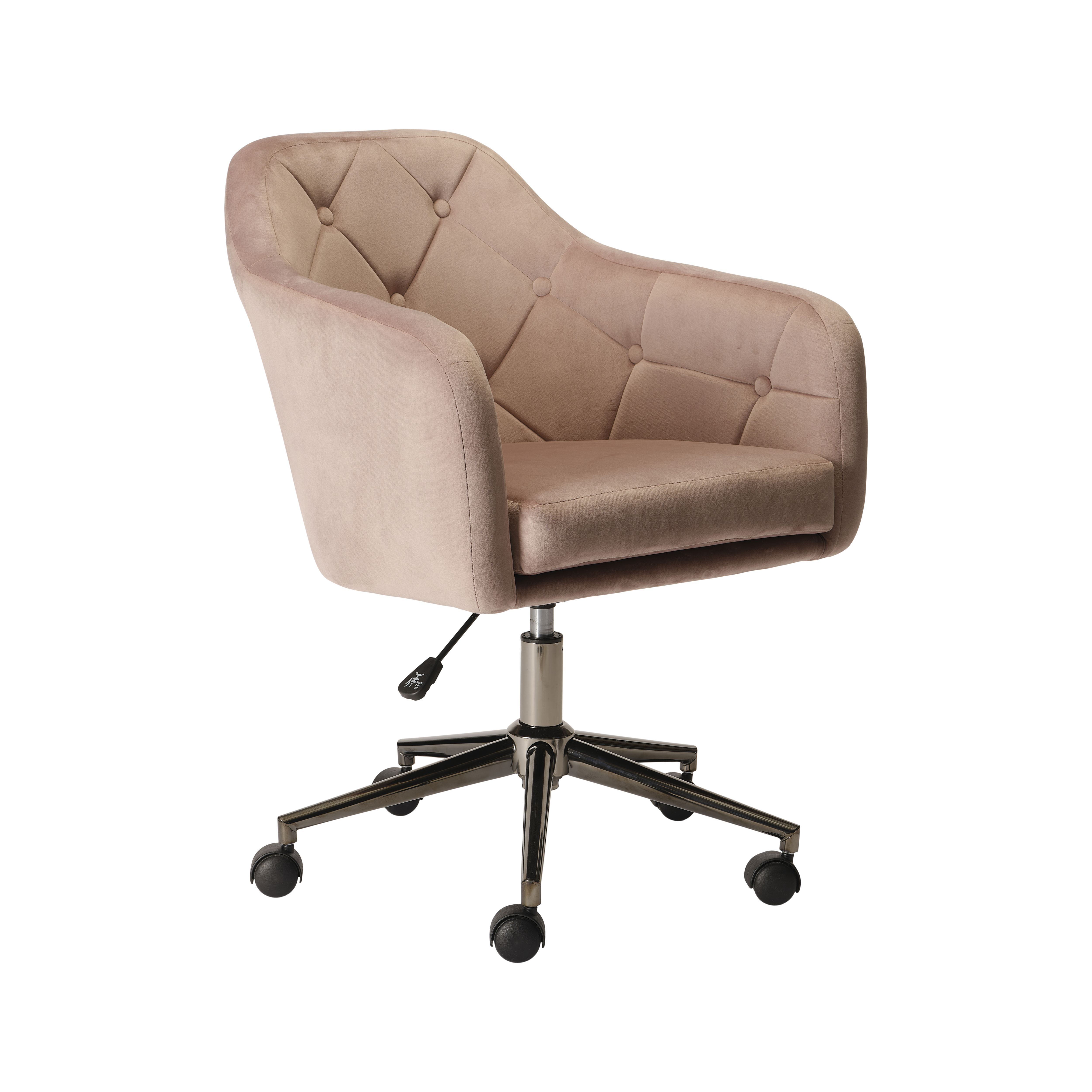 Trevillet Mink Velvet effect Office chair (H)915mm (W)620mm (D)660mm