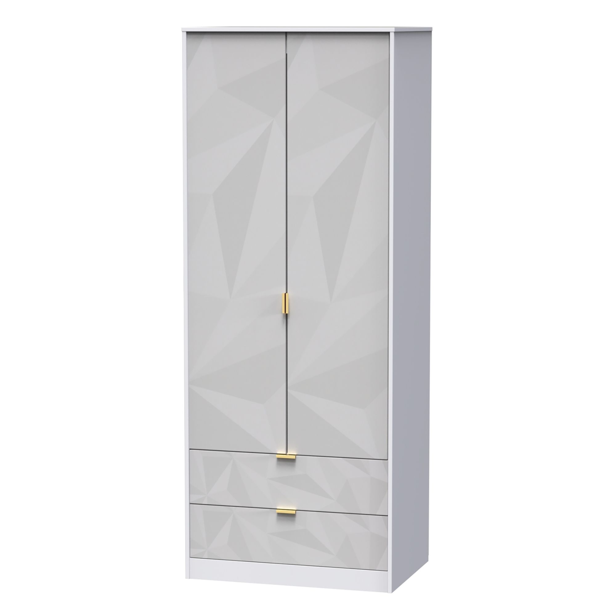 Triangle Contemporary Pre-assembled White 2 door 2 Drawer Double ...