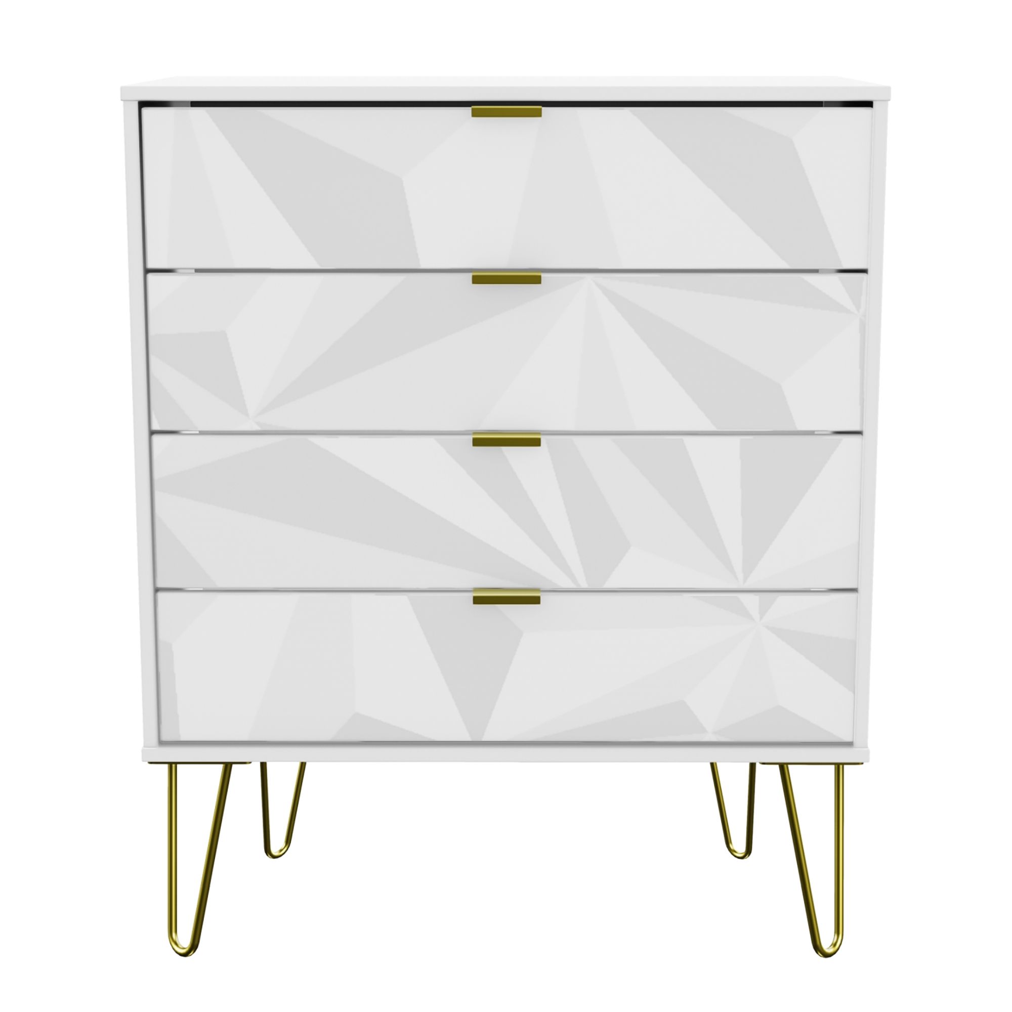 Triangle White 4 Drawer Chest of drawers (H)910mm (W)765mm (D)395mm ...