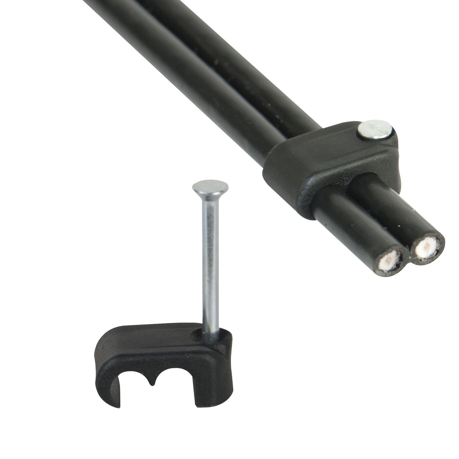 Tristar Black Cable clip of 25