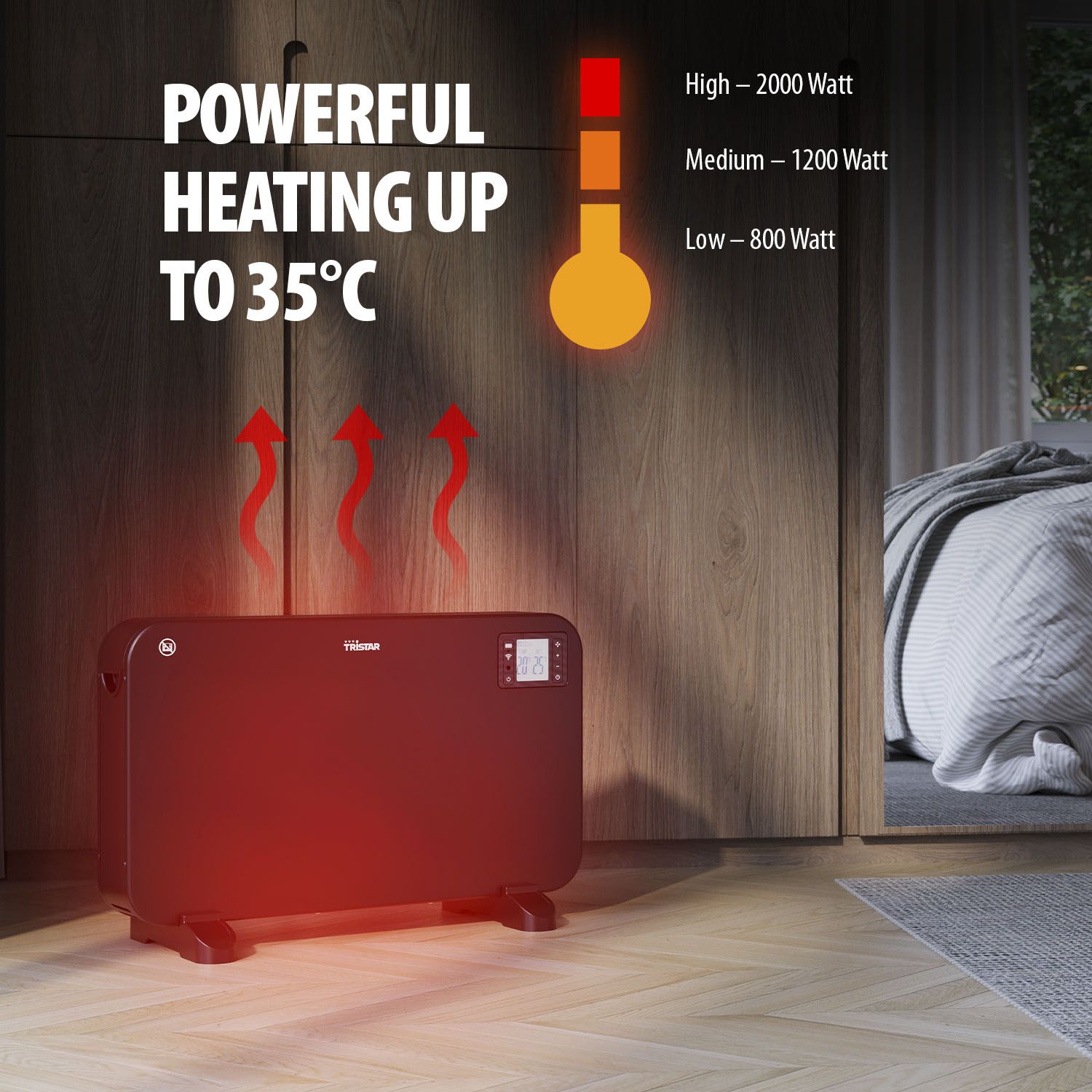 Tristar Smart Black 2kW Convector heater