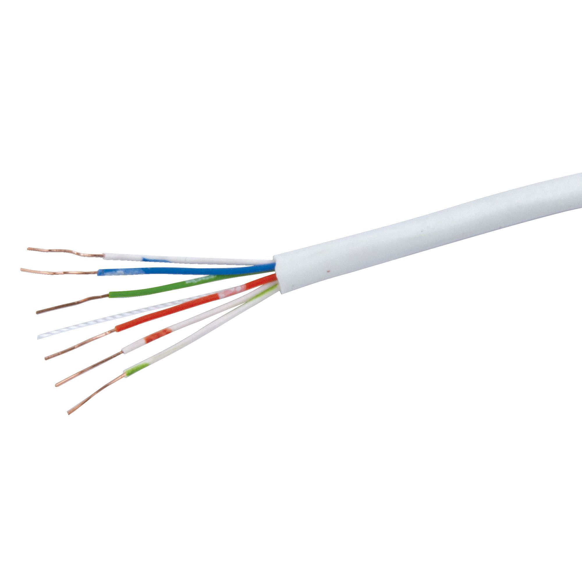 Tristar White 4 core Telephone cable, 25m