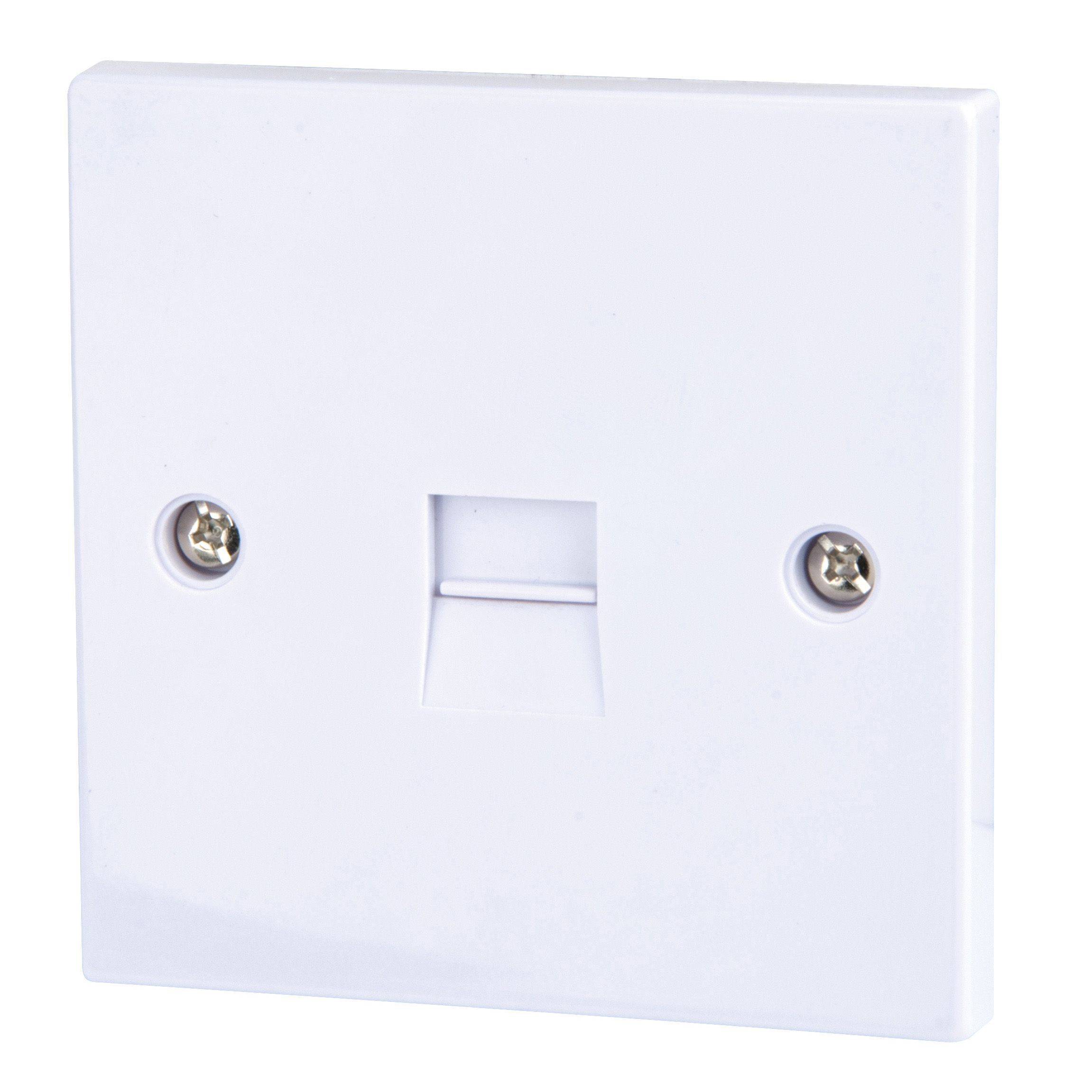 Tristar White Flat Telephone socket at B&Q