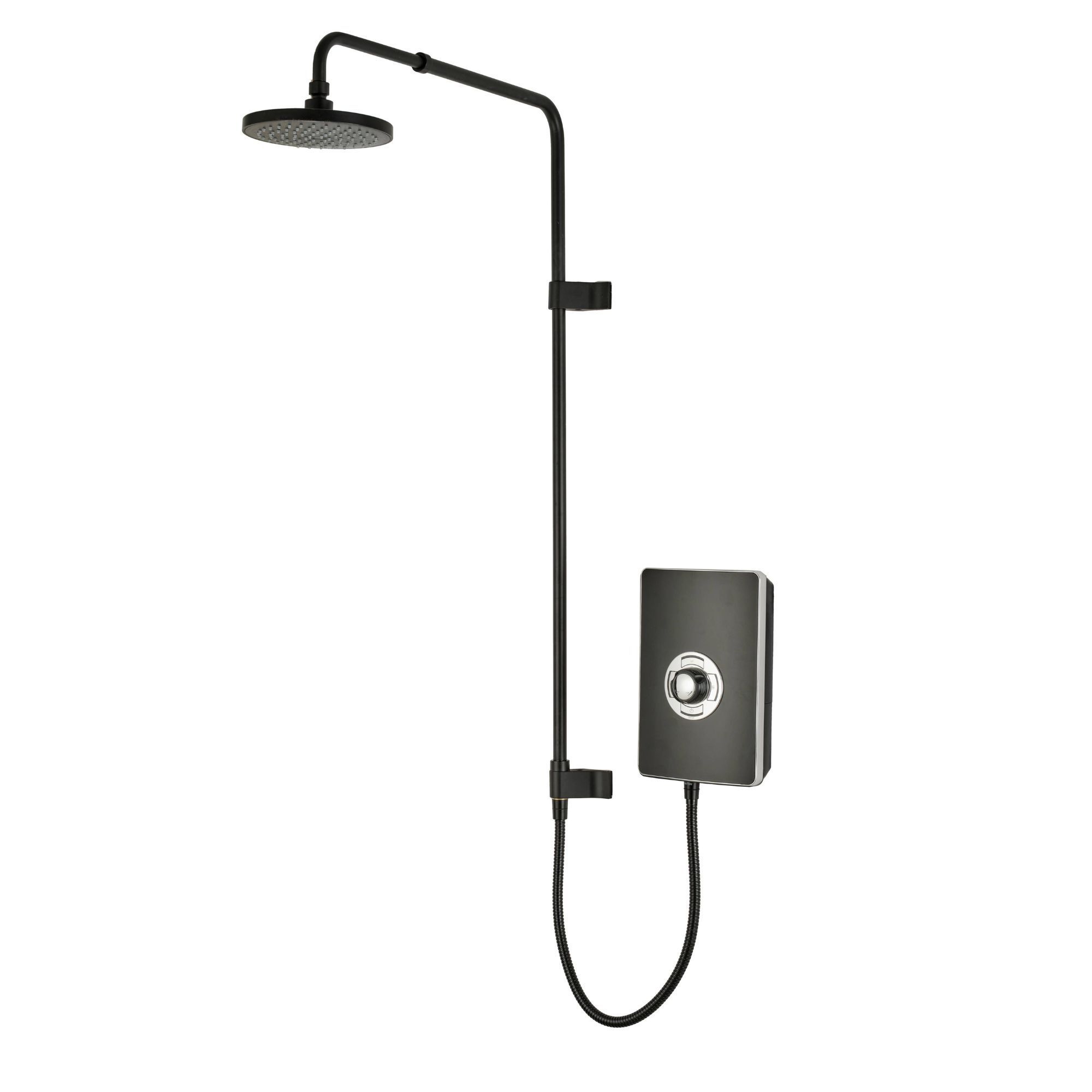 Triton Collection Matt Black Rainfall Manual Electric Shower, 9.5kW