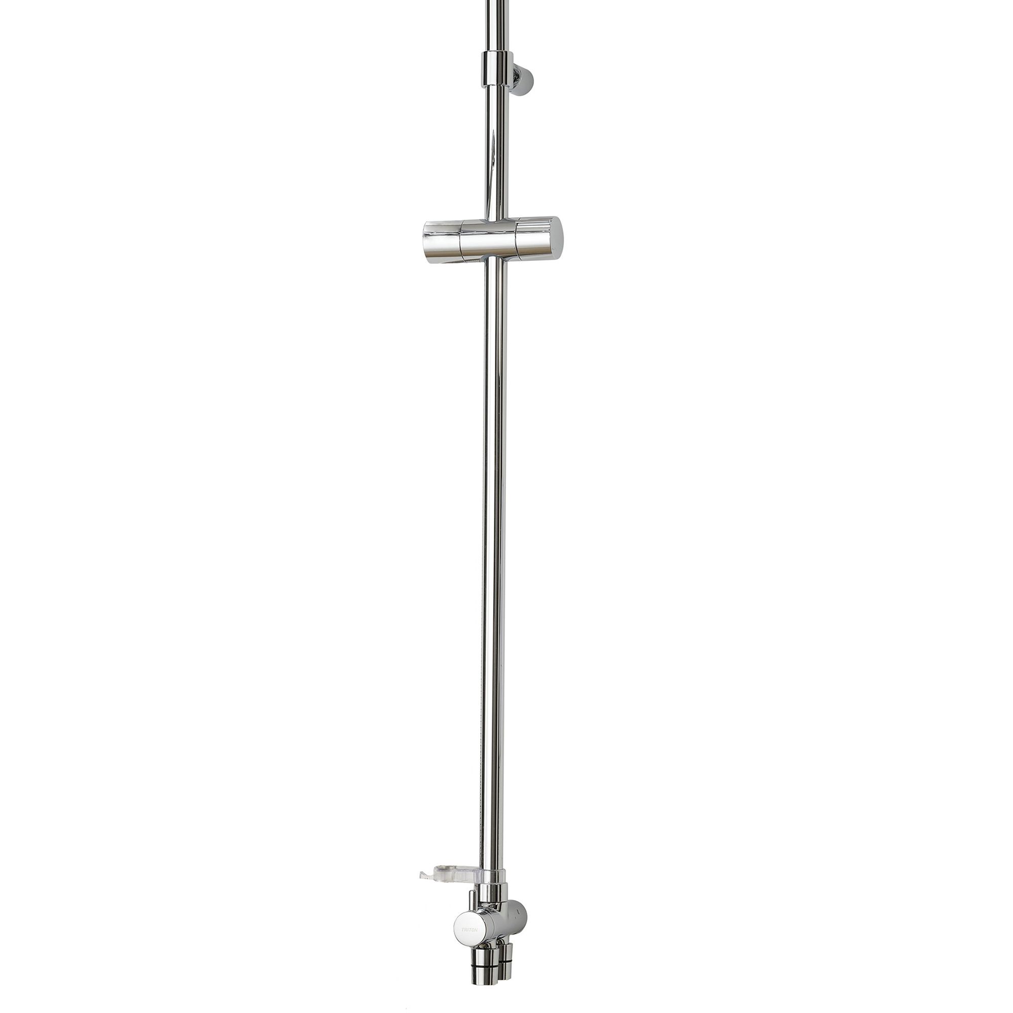 Triton Easi fit Chrome effect Straight Shower riser rail, 72.8cm | DIY ...