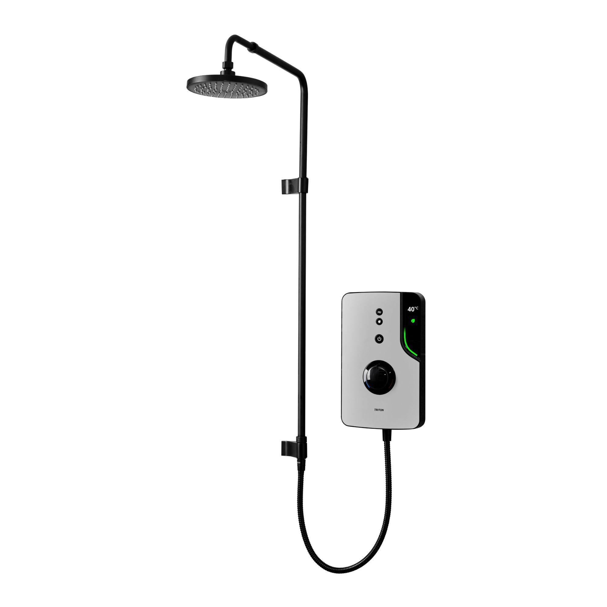 Triton Enlight Matt Grey Rainfall Thermostatic Electric Shower, 9.5kW