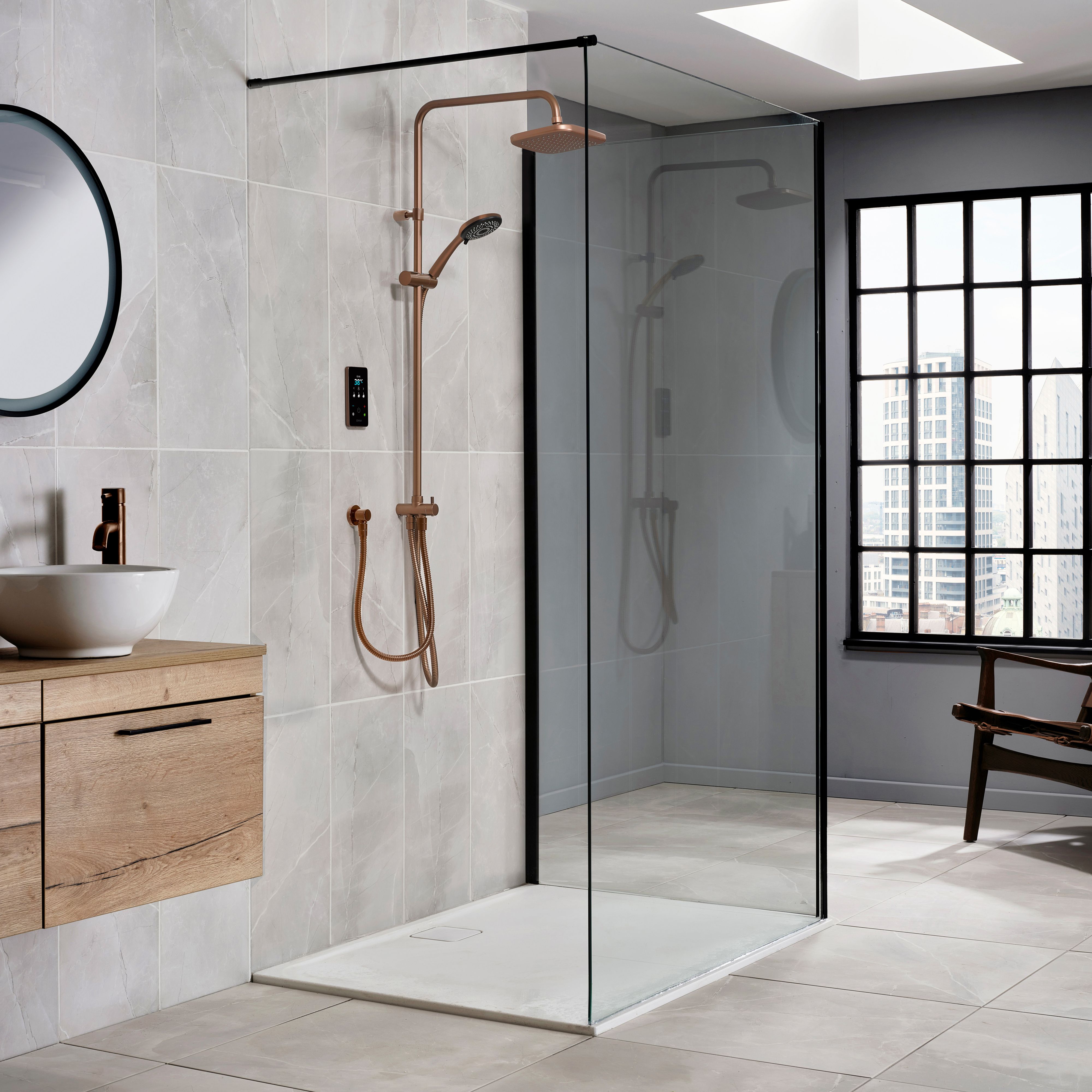 TRITON ENVI® DUELEC® GLOSS COPPER EFFECT THERMOSTATIC ELECTRIC SHOWER ...