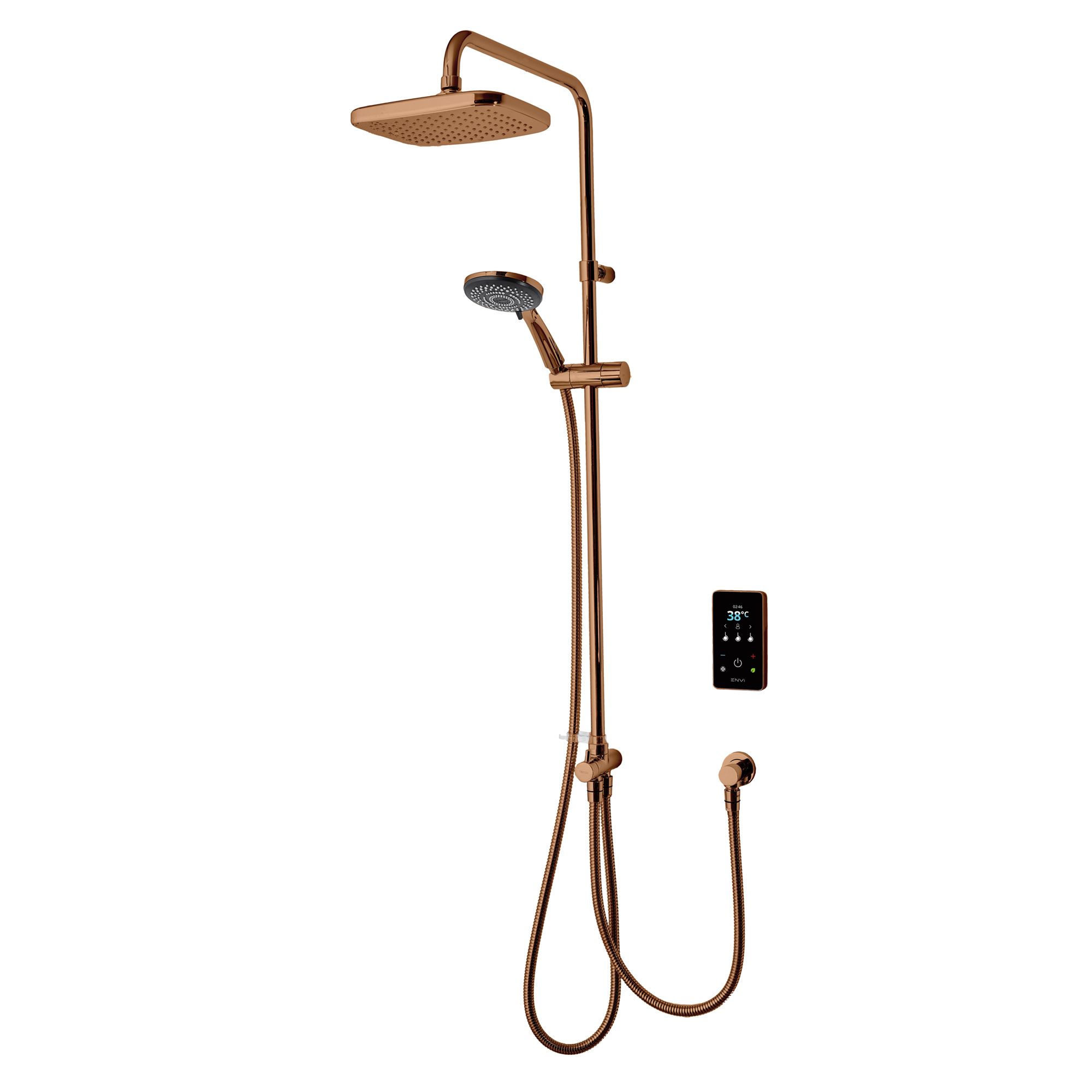 Triton Gloss Copper effect Thermostatic Electric Shower, 9kW | DIY at B&Q