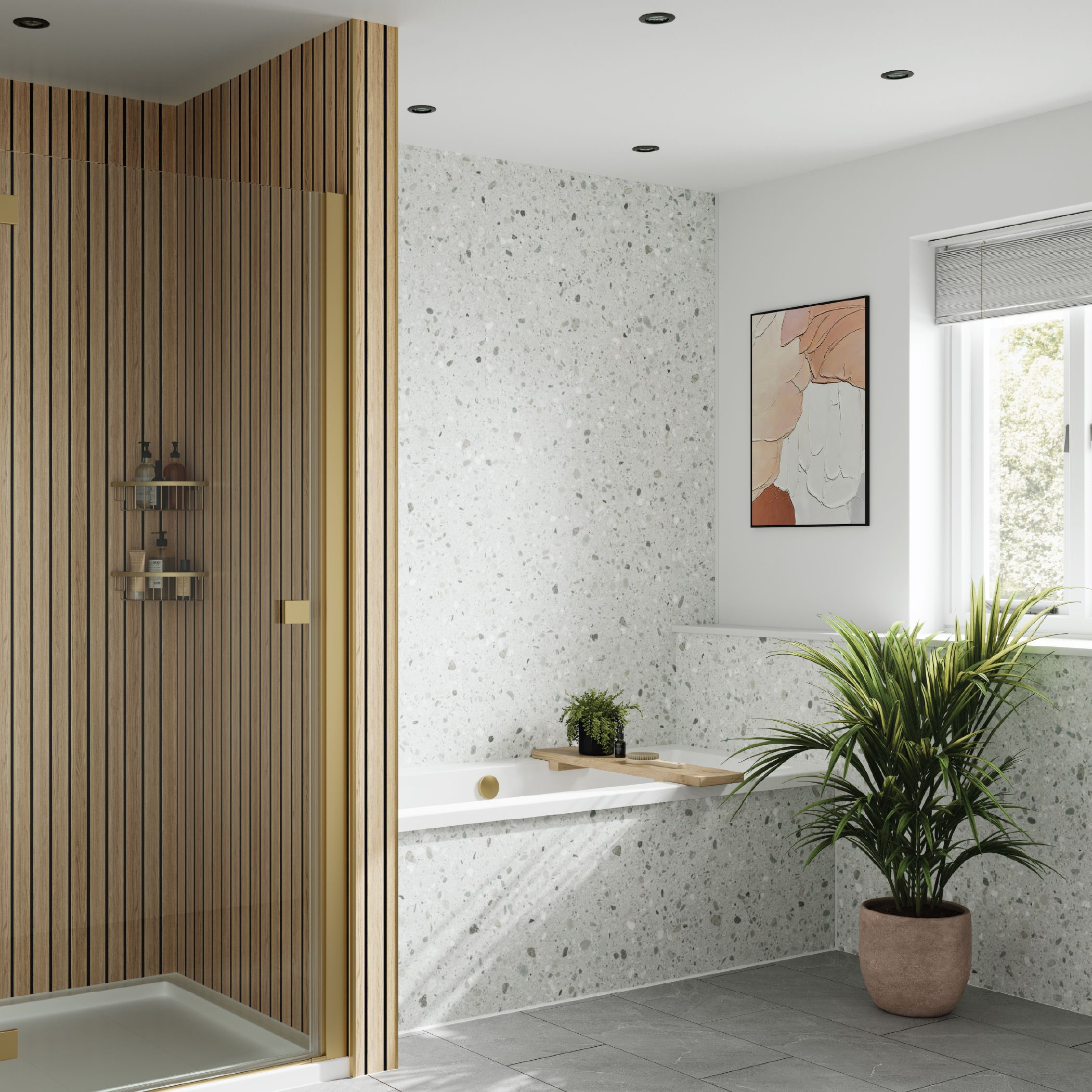 Triton MDF Bathroom & wet room Decorative panel (H)2400mm (W)1200mm ...