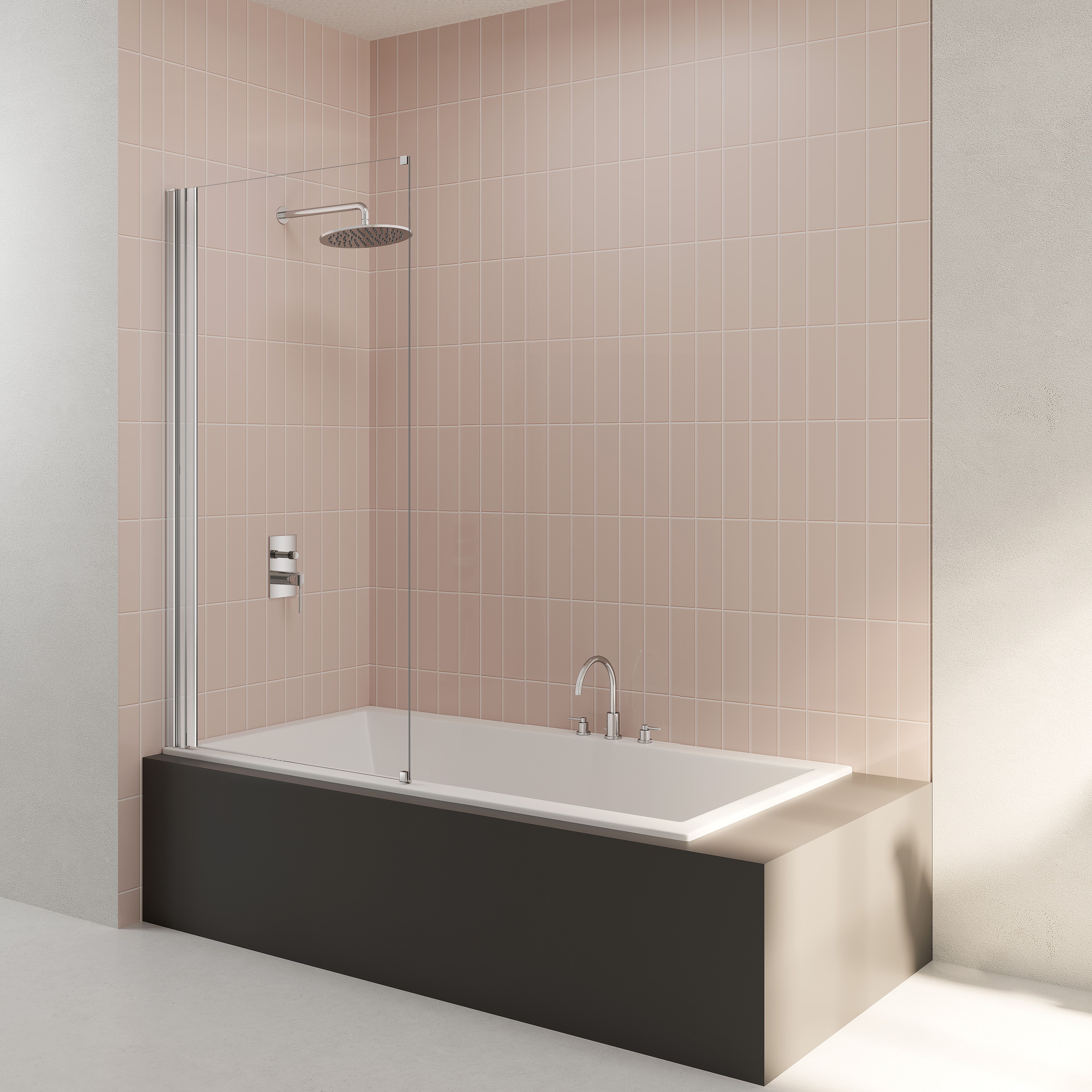 Triton Straight 1 panel Bath screen, (W) 800mm (H) 1500mm