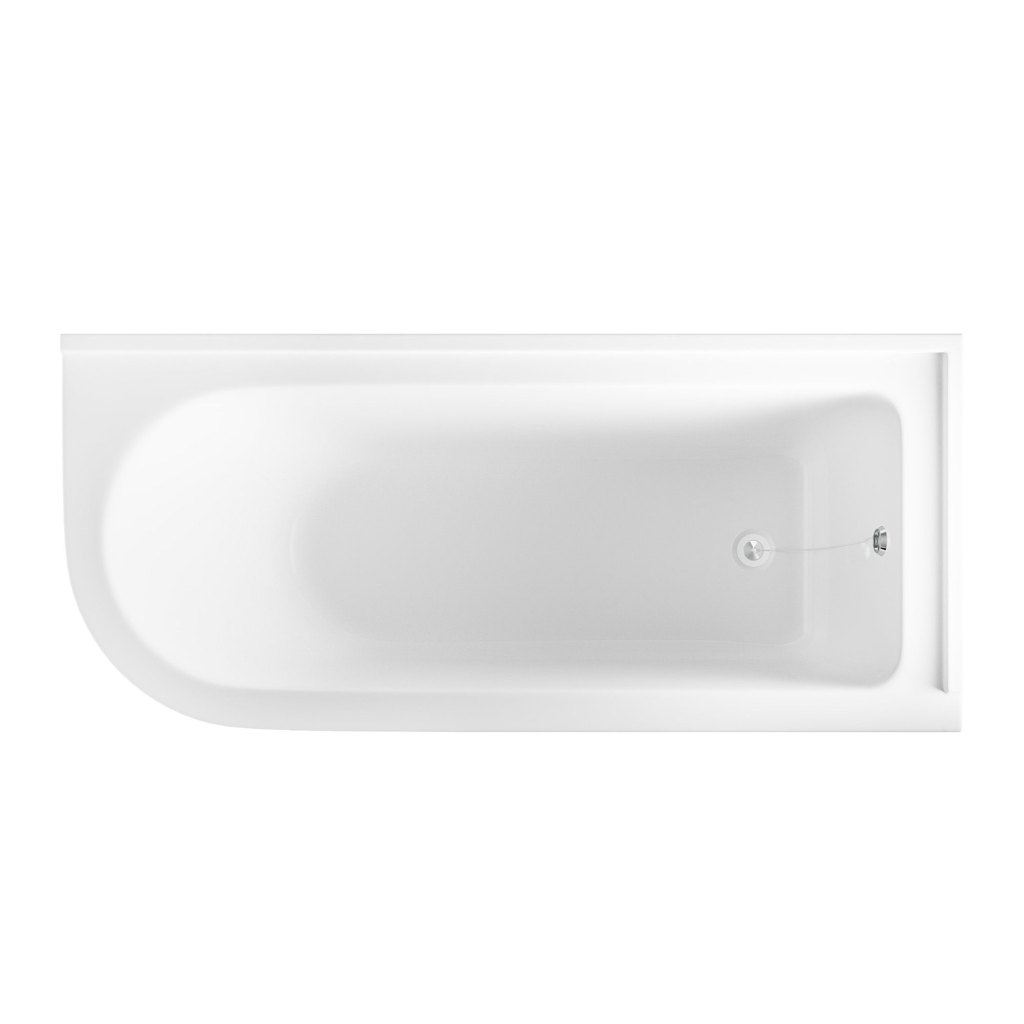 Trojan Baths Gloss White Roll-top Right-handed Traditional Shower bath ...