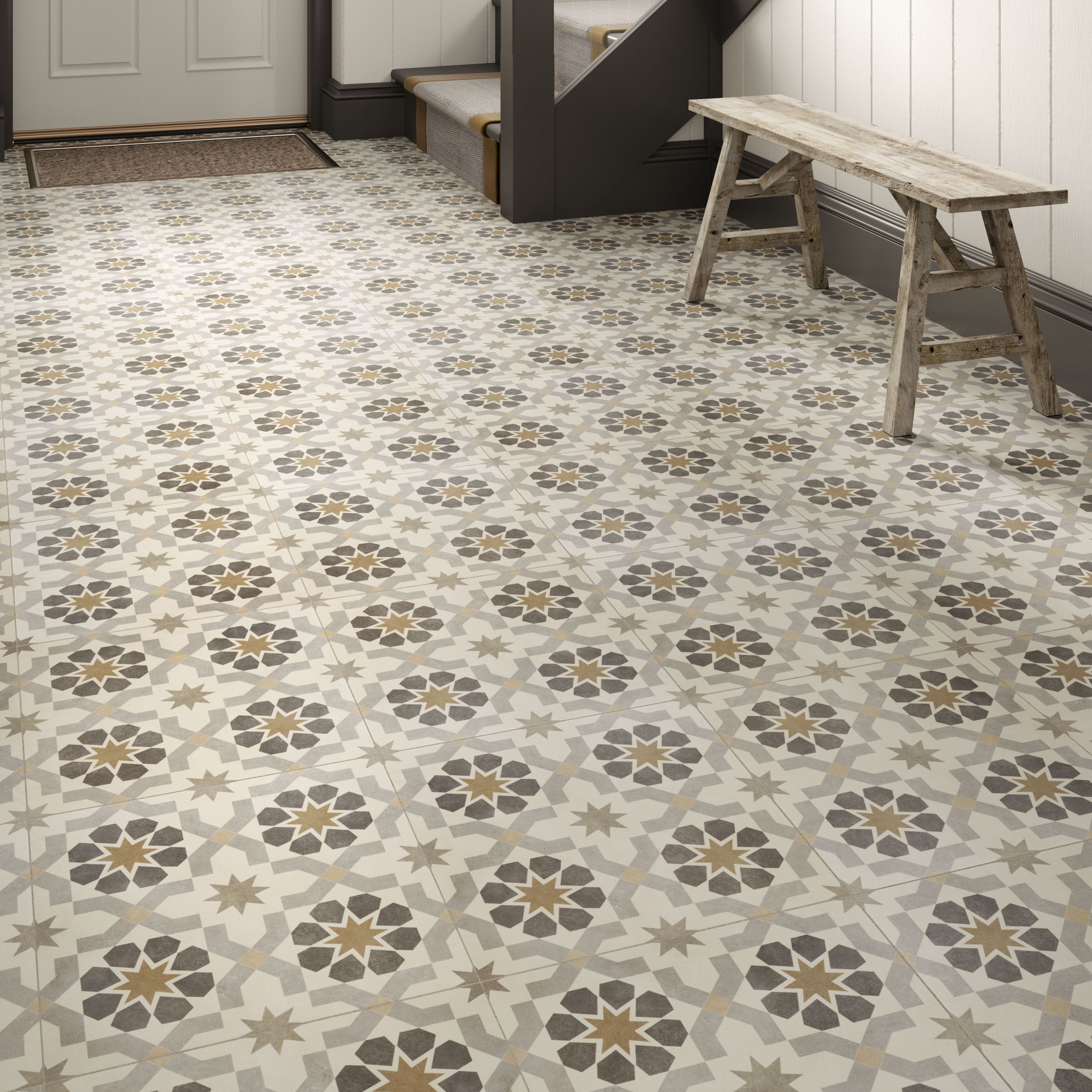 Troy Agran Multi Matt Patterned Porcelain Indoor Wall & floor Tile ...