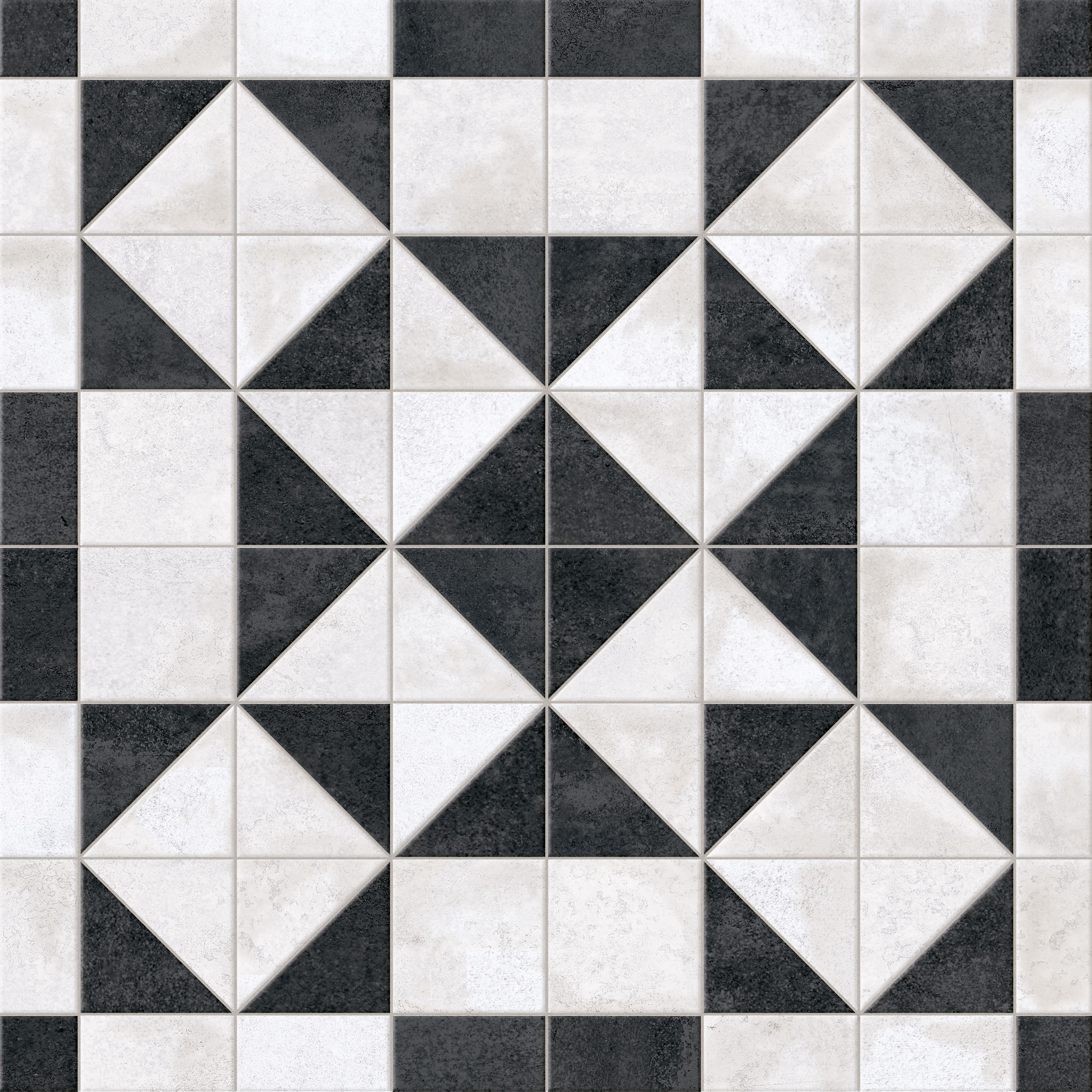 Troy Marvel Black & White Matt Patterned Porcelain Indoor Wall & floor ...