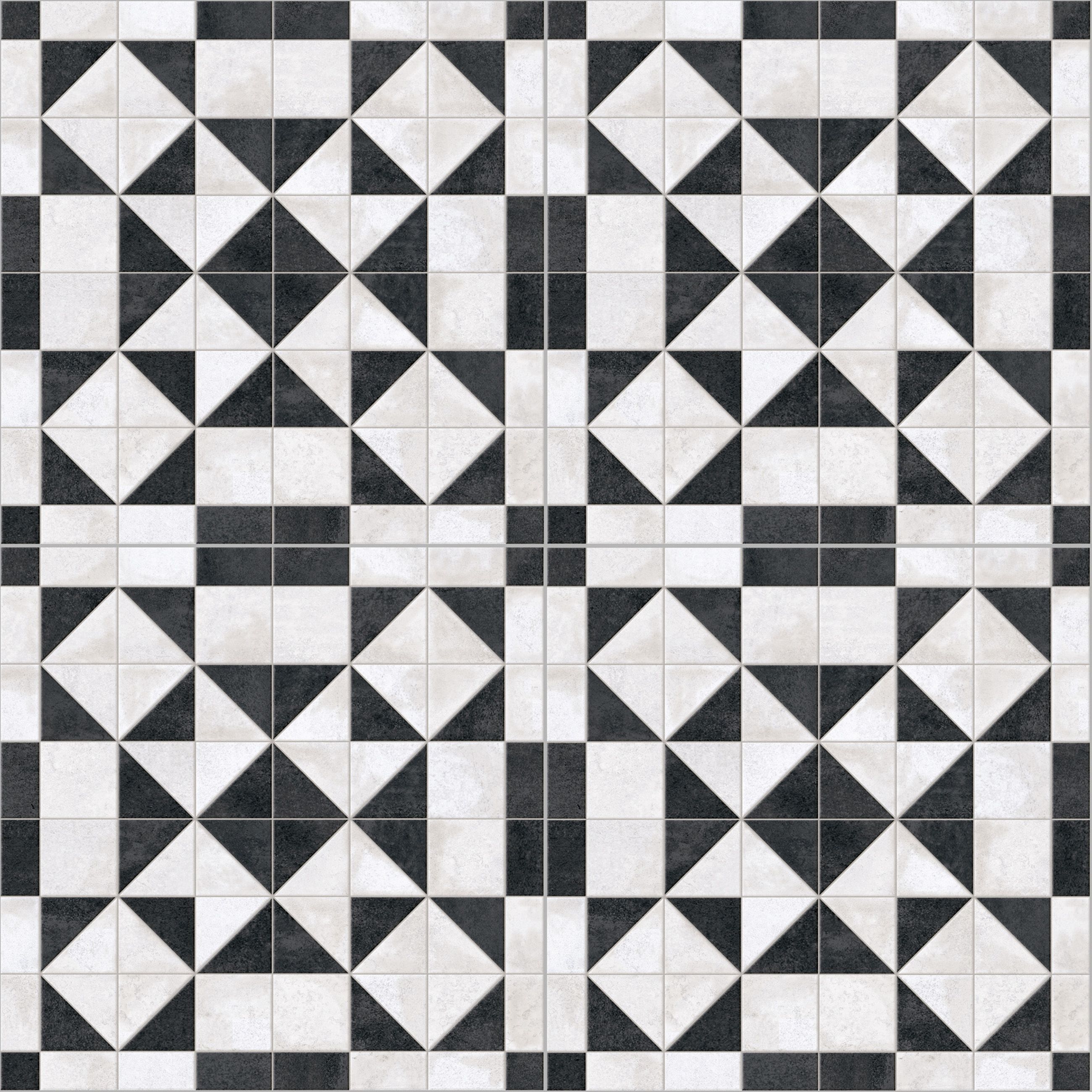 Troy Marvel Black & White Matt Patterned Porcelain Indoor Wall & floor ...