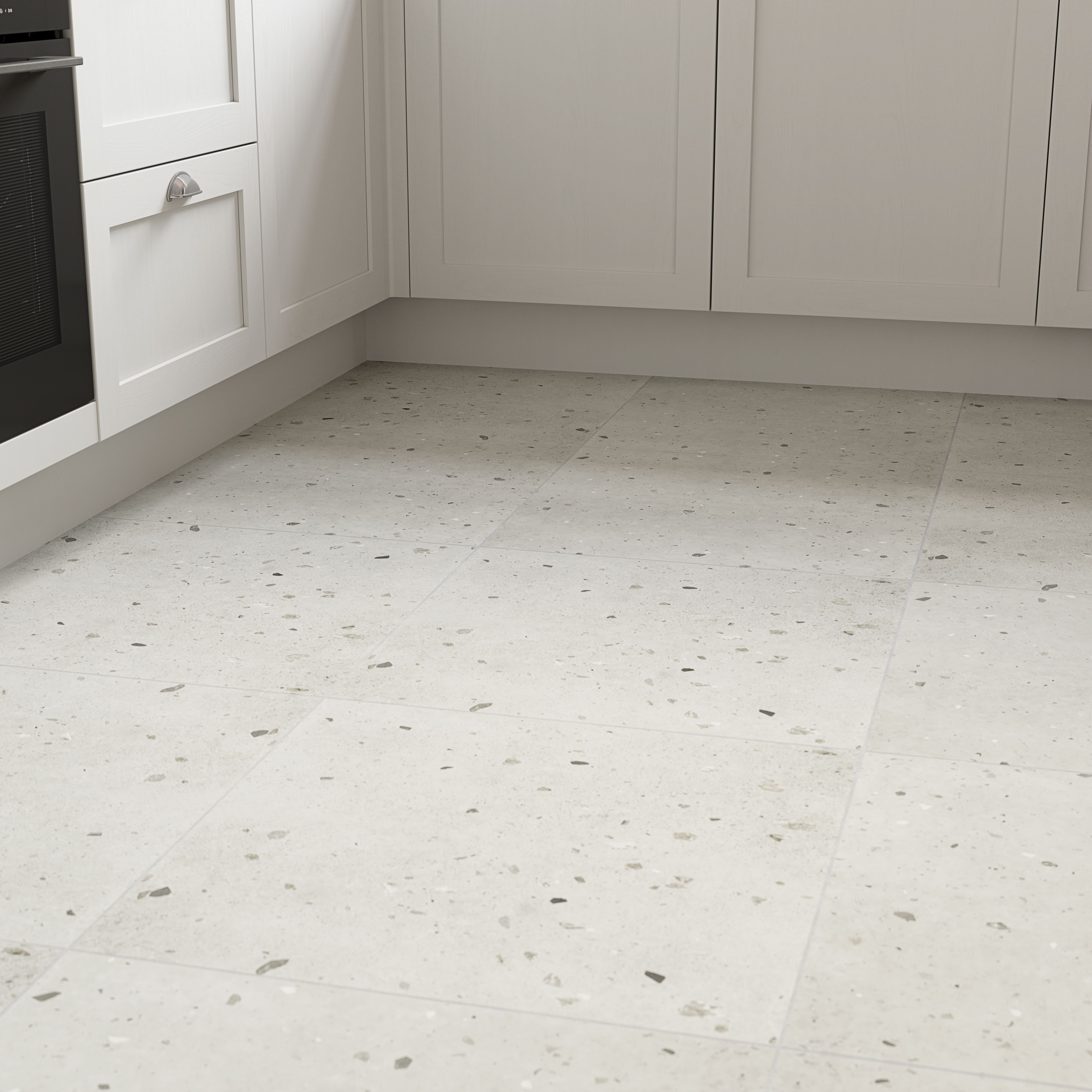 Tulum Grey Matt Terrazzo Stone effect Porcelain Indoor Wall & floor ...