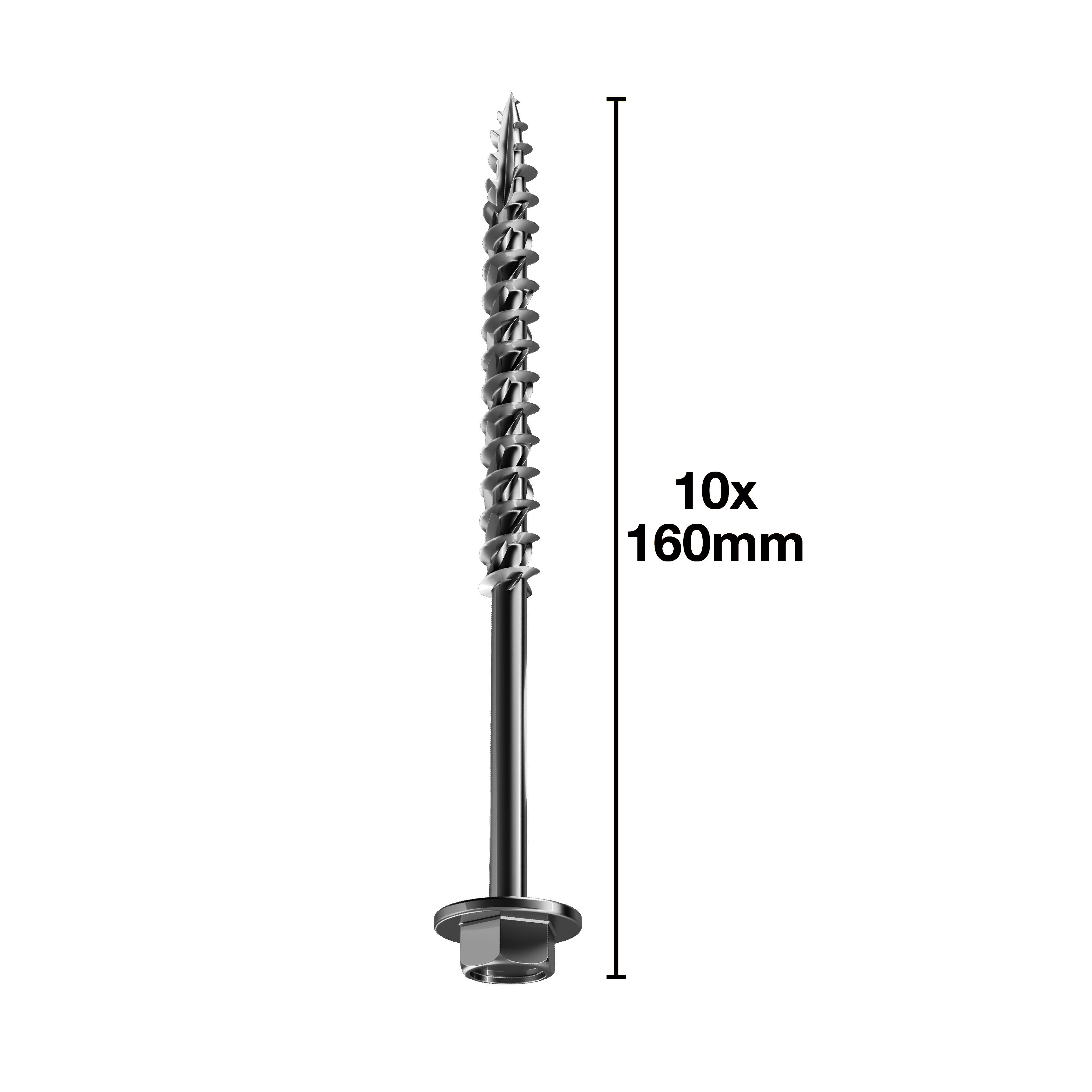 Turbo Coach Hex Zinc-plated Carbon steel Coach screw (Dia)6mm (L)40mm ...
