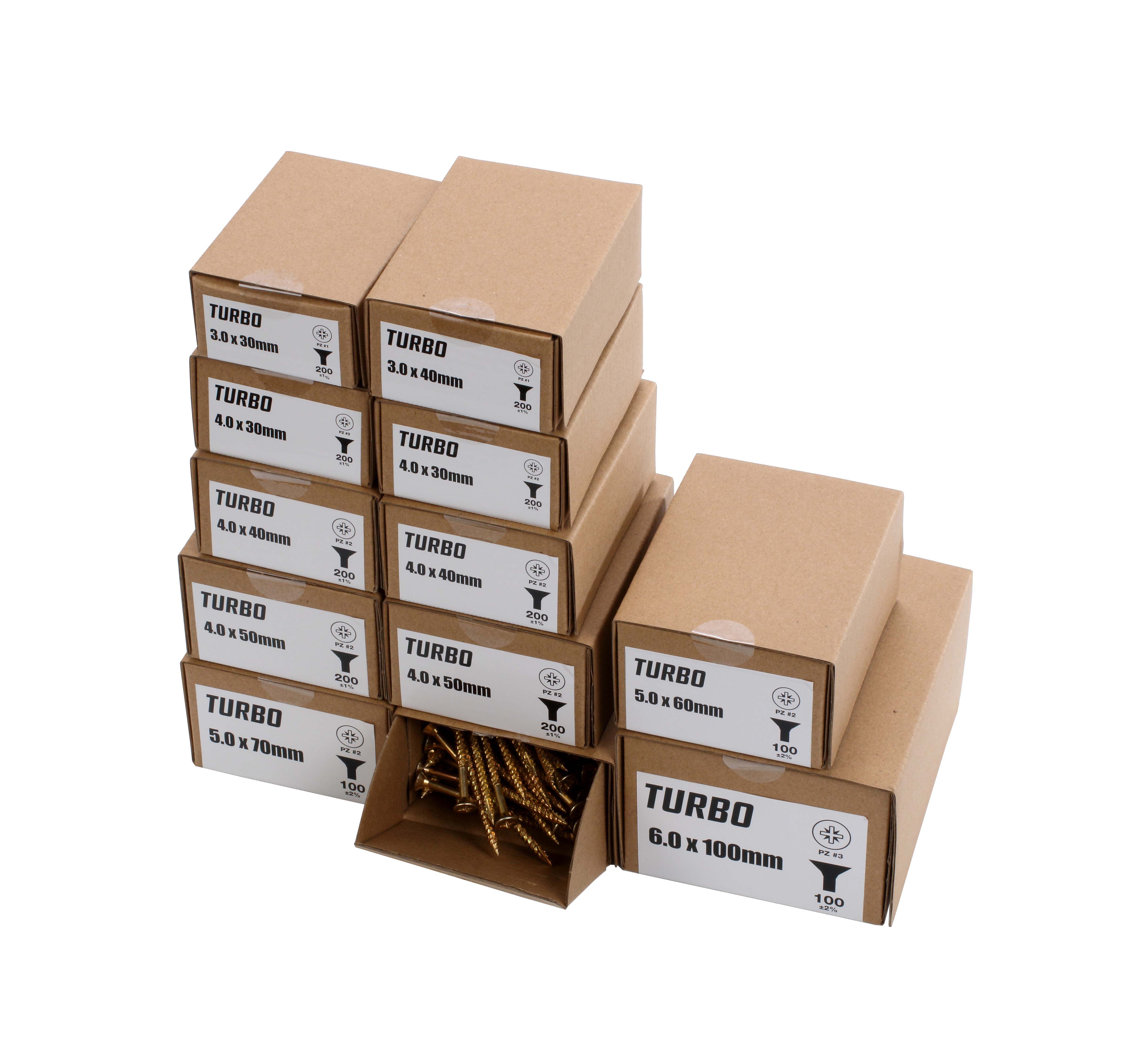 TURBO PZ Double-countersunk Zinc-plated Carbon steel (C1022) Screws ...