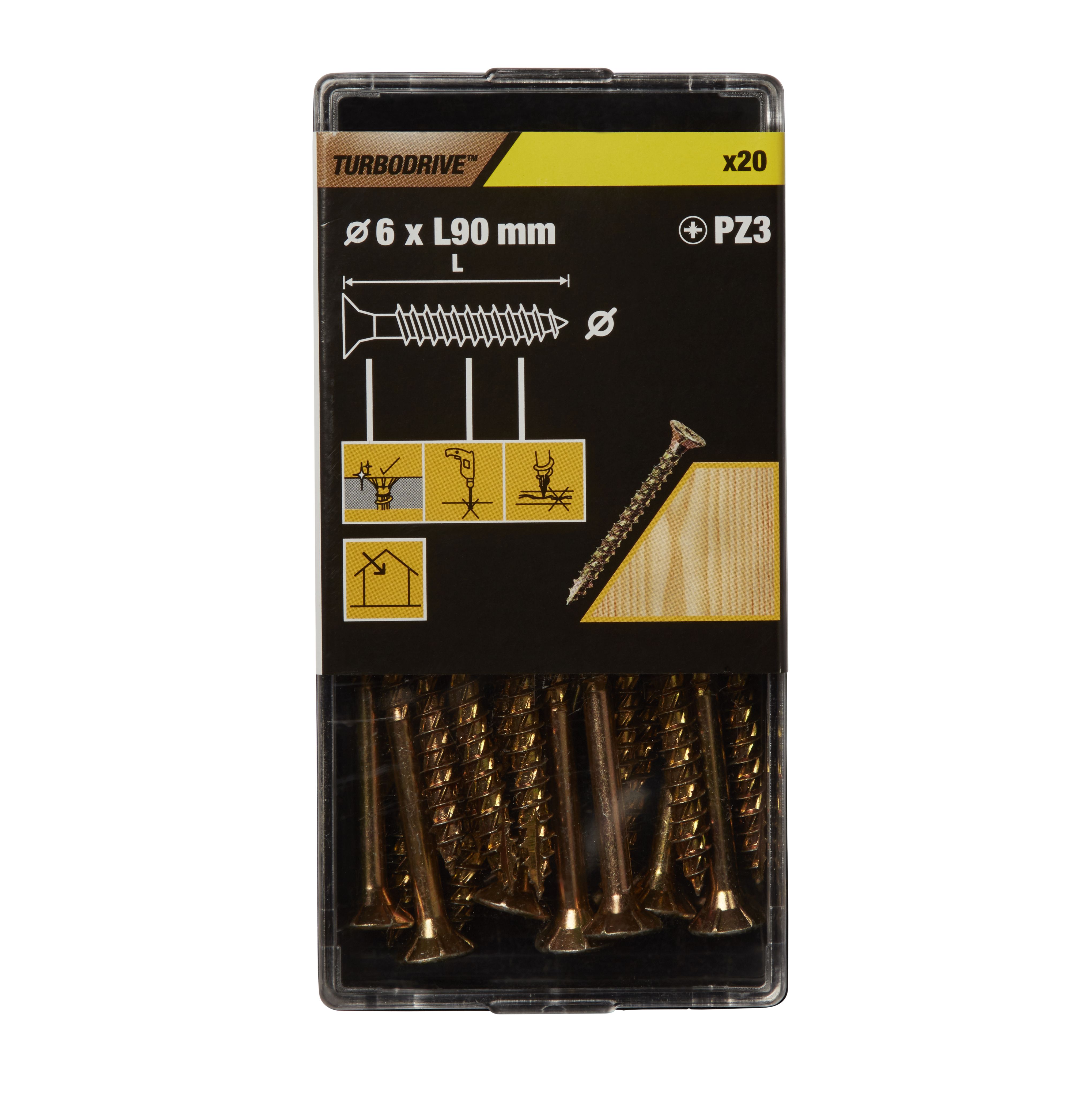 TurboDrive Pozidriv Double self-countersunk Yellow-passivated Steel ...