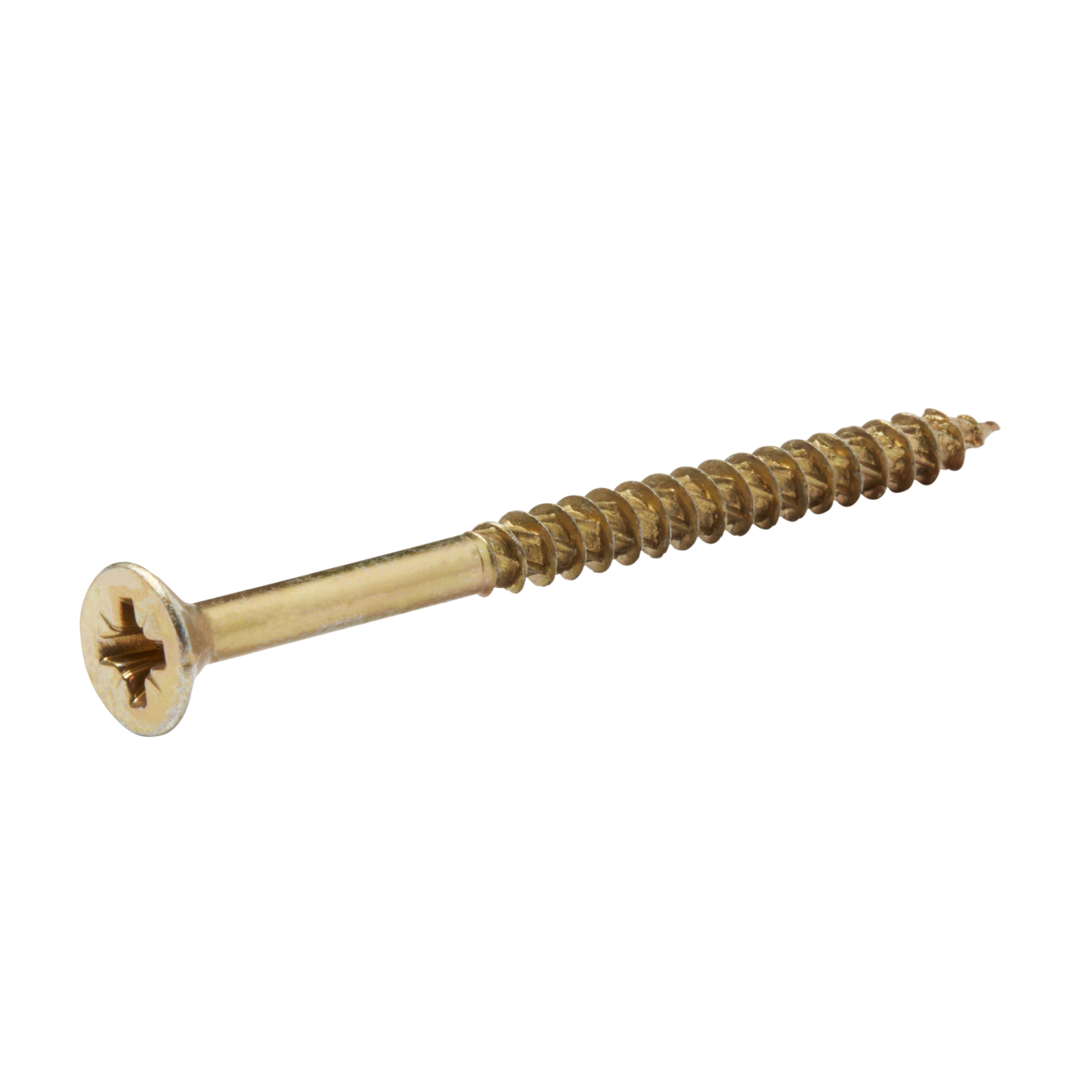 TurboDrive Pozidriv Yellow-passivated Steel Screw (Dia)6mm (L)80mm ...