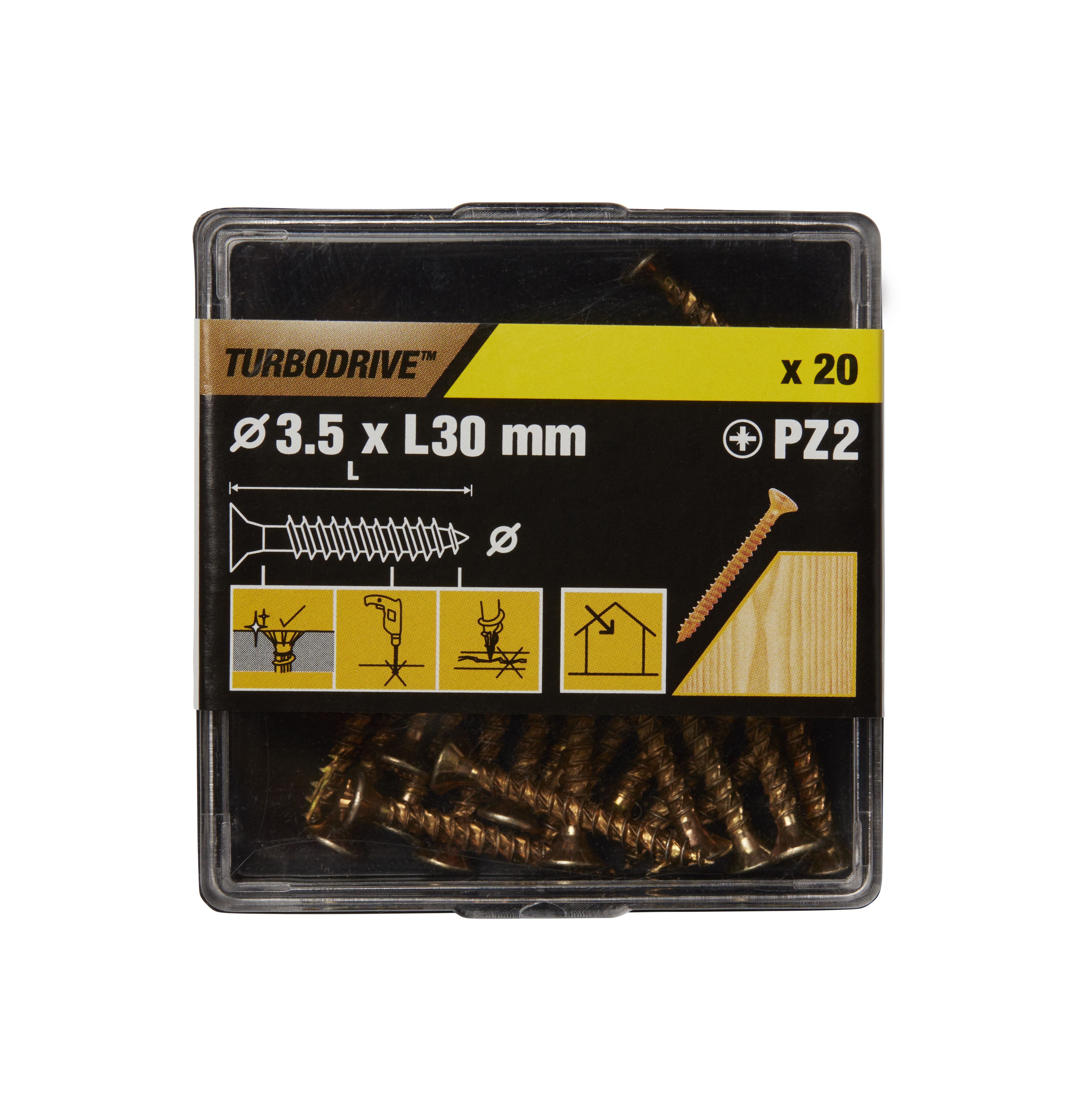 TurboDrive PZ Double self-countersunk Yellow-passivated Steel Screw ...