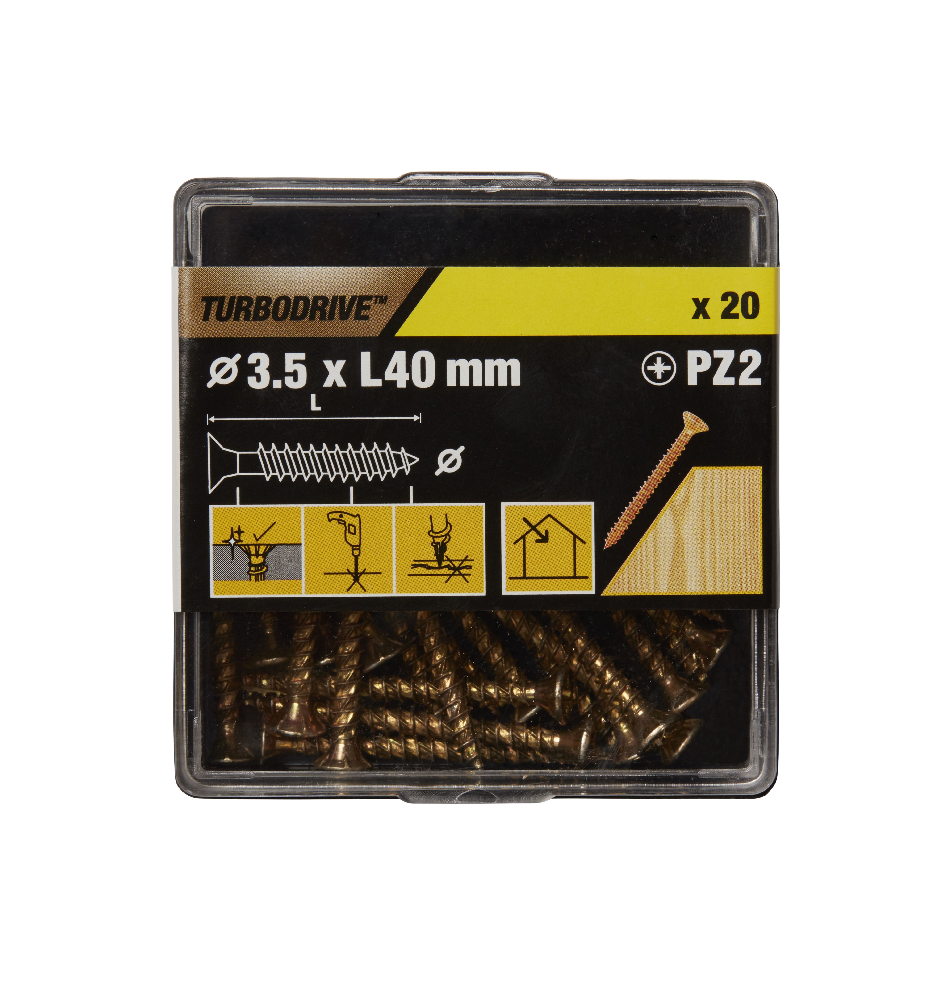 TurboDrive PZ Double self-countersunk Yellow-passivated Steel Screw ...
