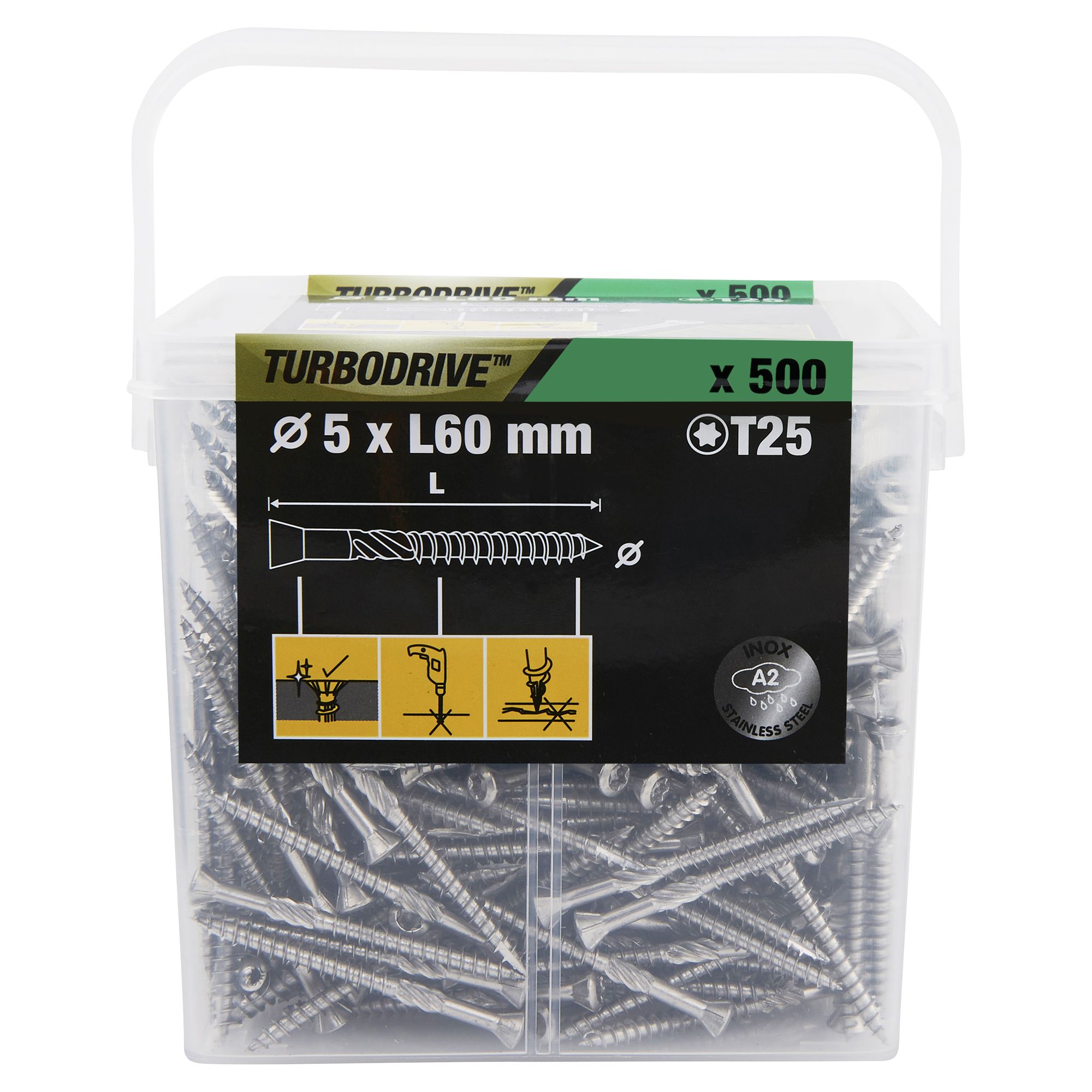 TurboDrive TX Stainless steel Decking Multipurpose screw (Dia)5mm (L ...