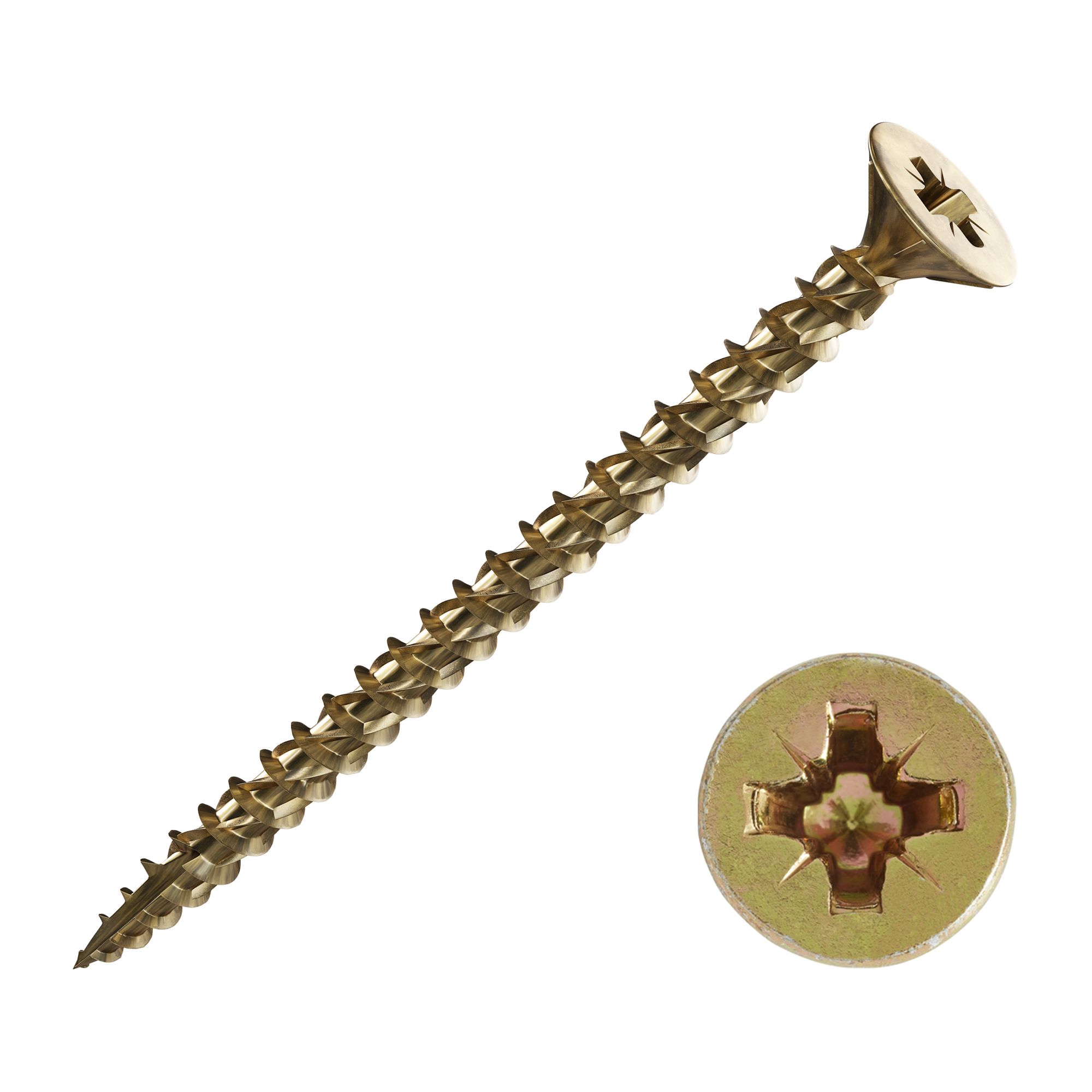 TurboGold PZ Double-countersunk Yellow-passivated Carbon steel Screw ...