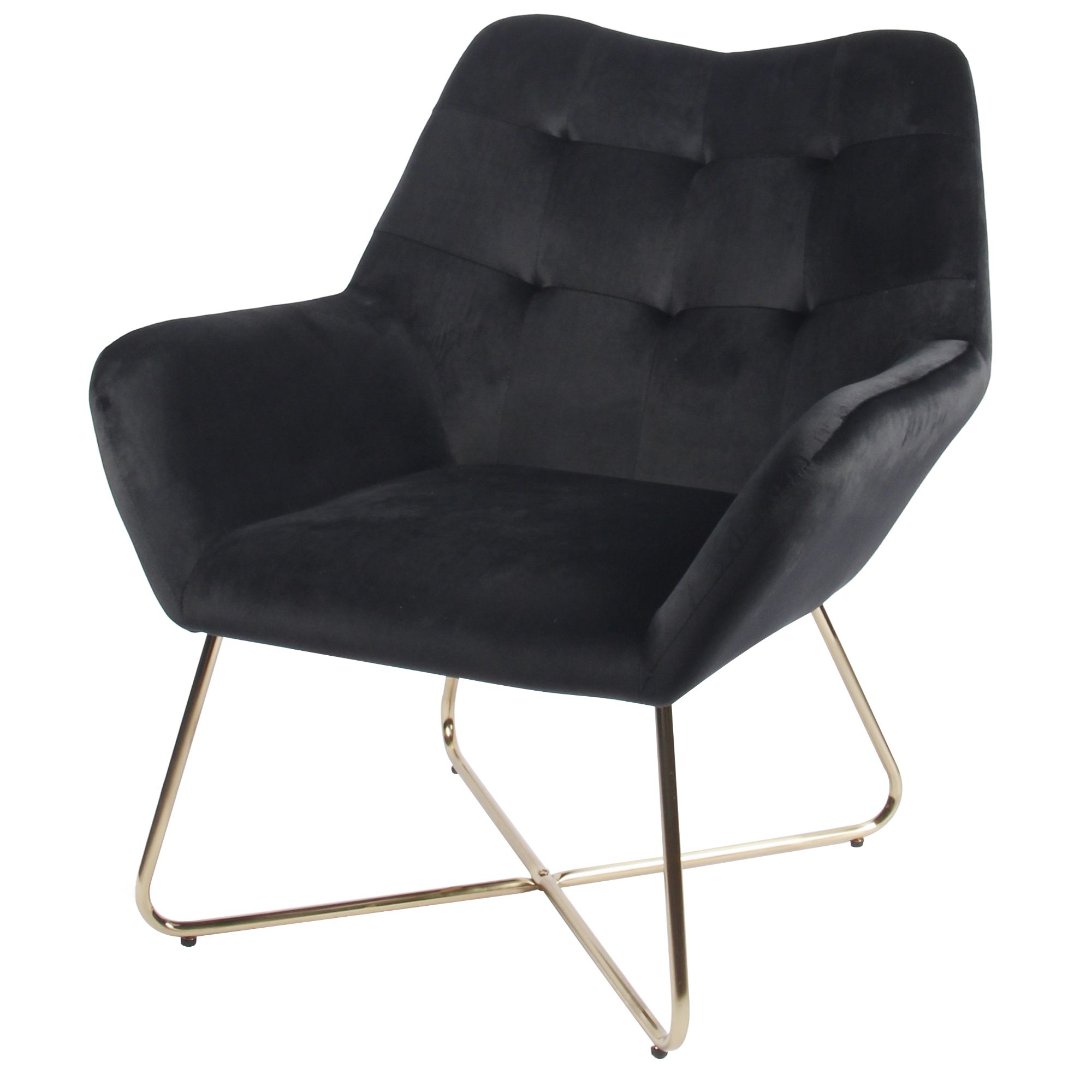 Turio Black Velvet effect Chair (H)865mm (W)750mm (D)800mm