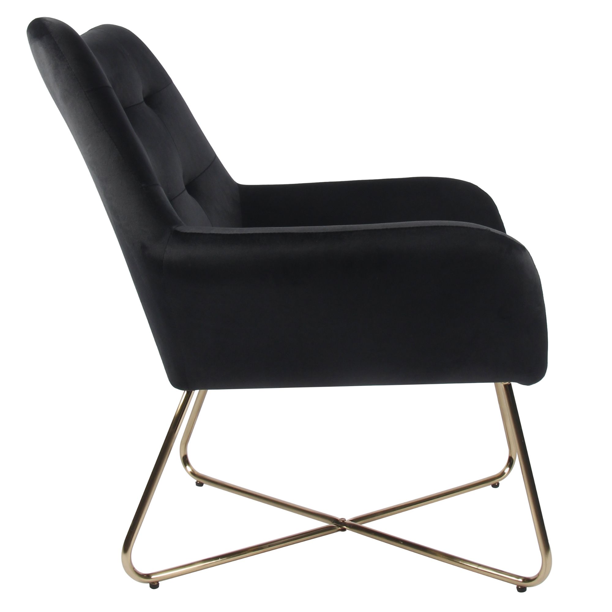 Turio Black Velvet effect Chair H 865mm W 750mm D 800mm