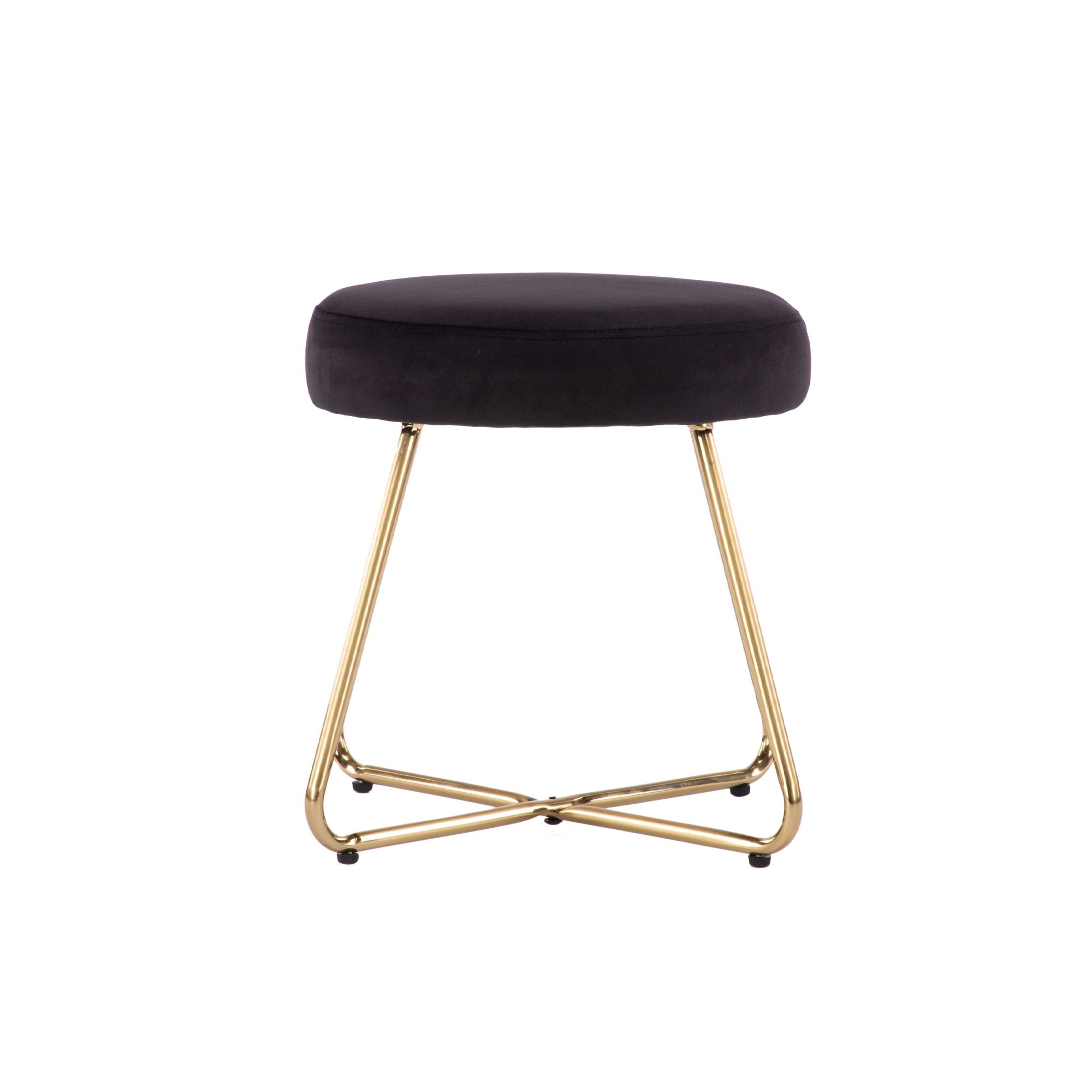 Turio Black Velvet effect Stool | DIY at B&Q