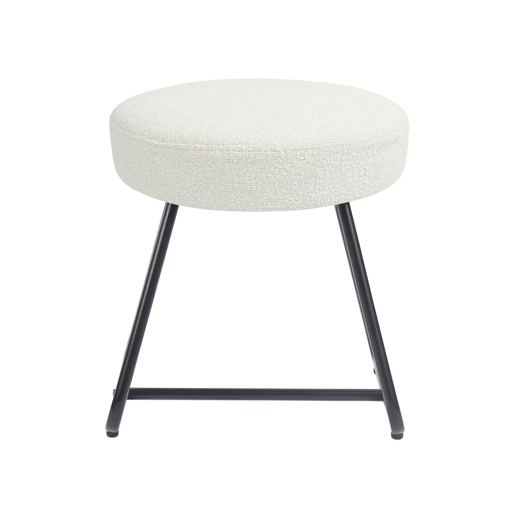 Turio Boucle Cream Metal Stool