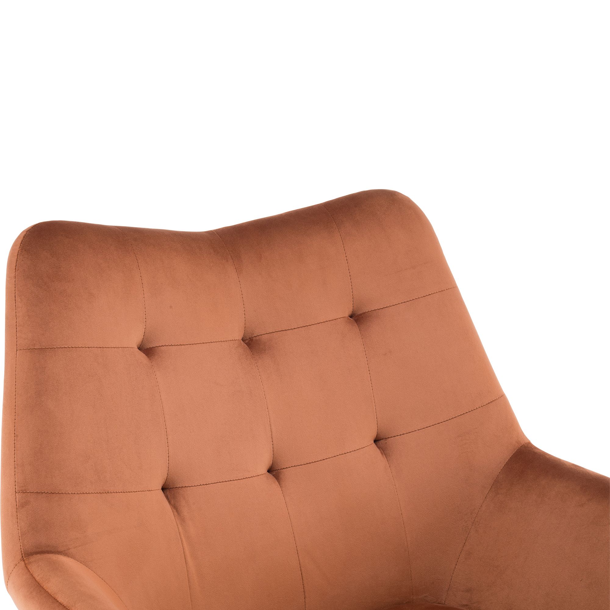 Turio Burnt orange Velvet effect Chair (H)865mm (W)750mm (D)800mm