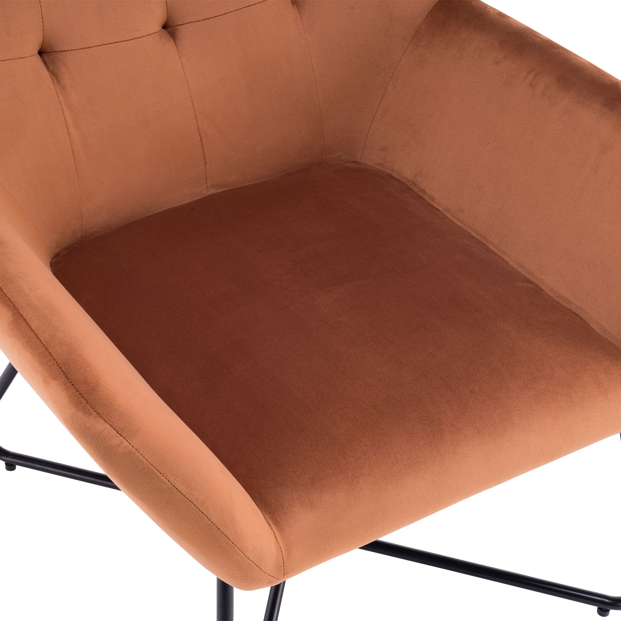 Turio Burnt orange Velvet effect Chair (H)865mm (W)750mm (D)800mm | DIY ...